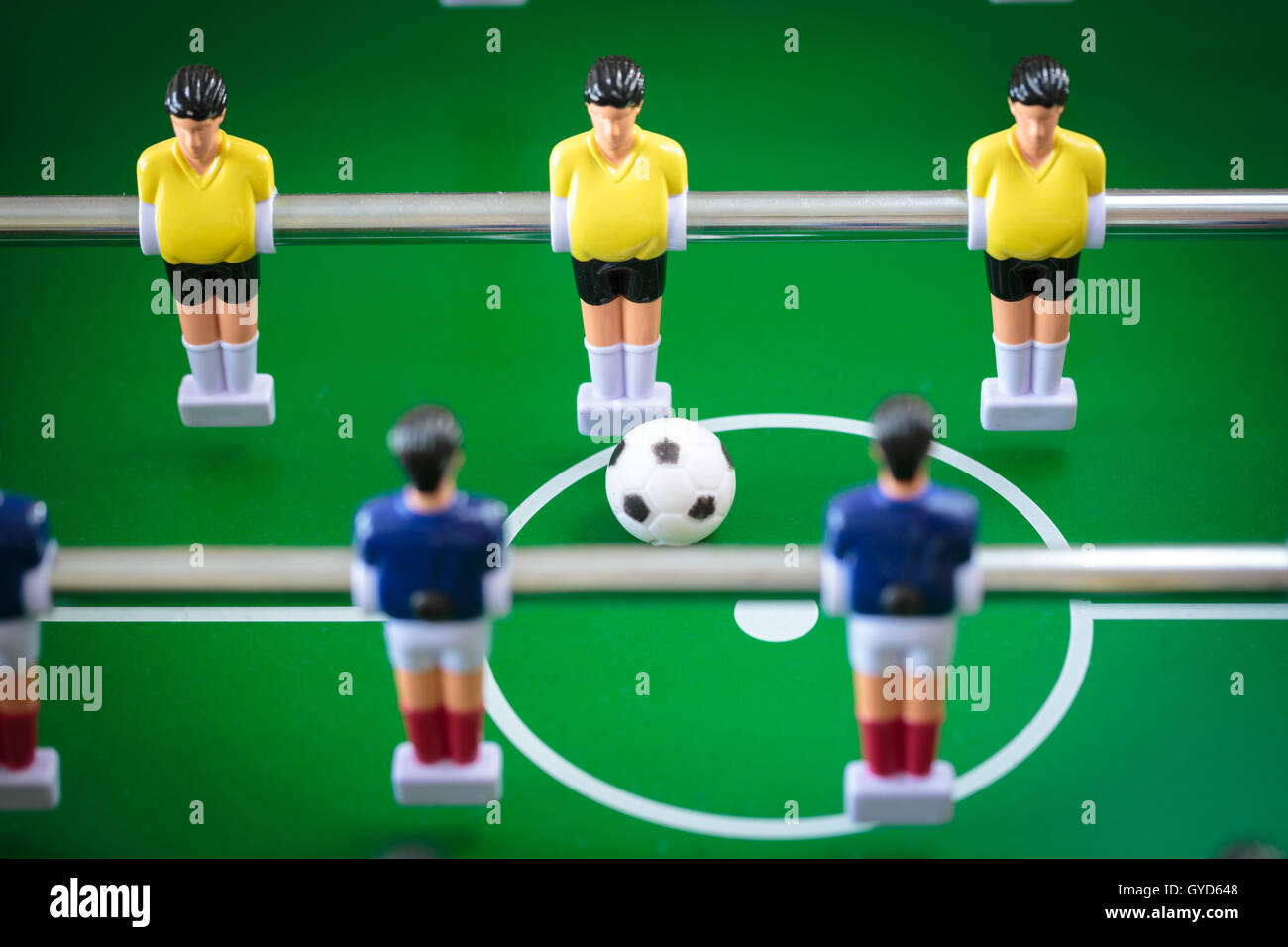 Football players miniatures from the kicker table game Stock Photo - Alamy