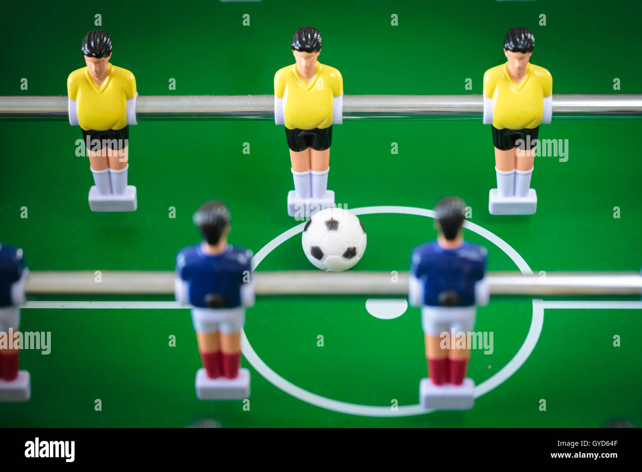 Football players miniatures from the kicker table game Stock Photo - Alamy