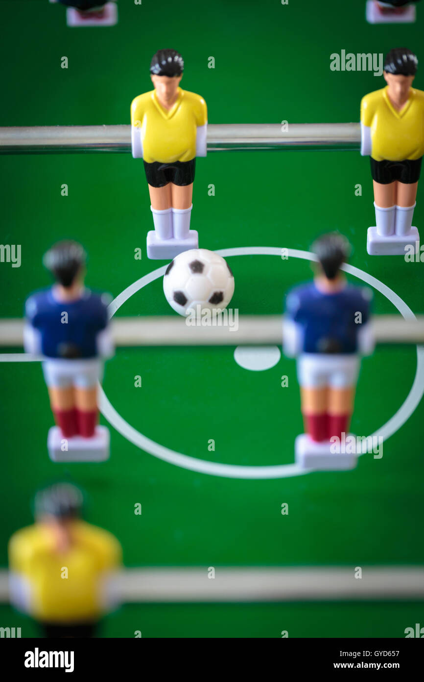 Football players miniatures from the kicker table game Stock Photo - Alamy