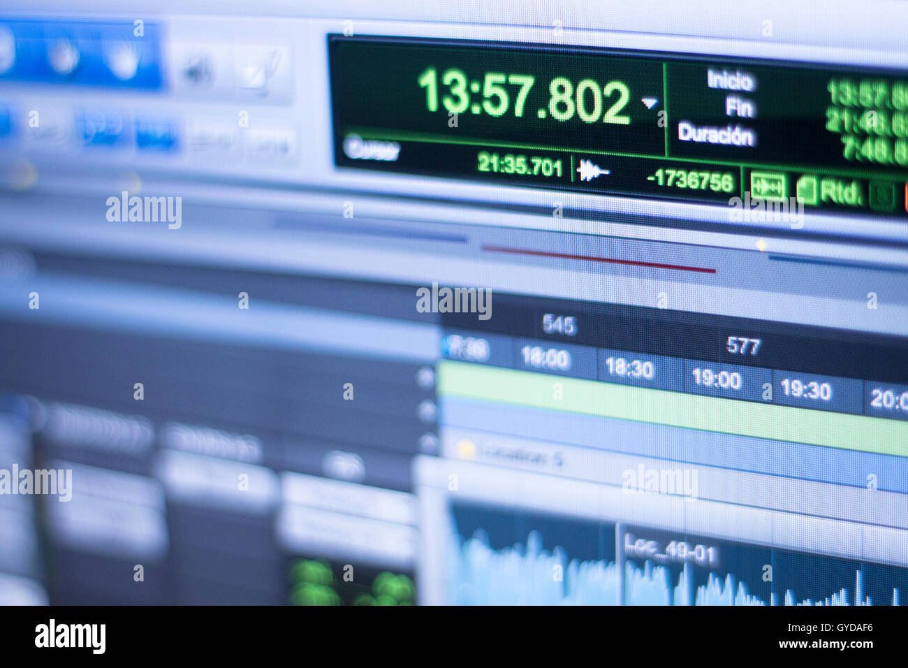 Professional sound recording audio studio computer screen to record ... Professional sound recording audio studio computer screen to record ...