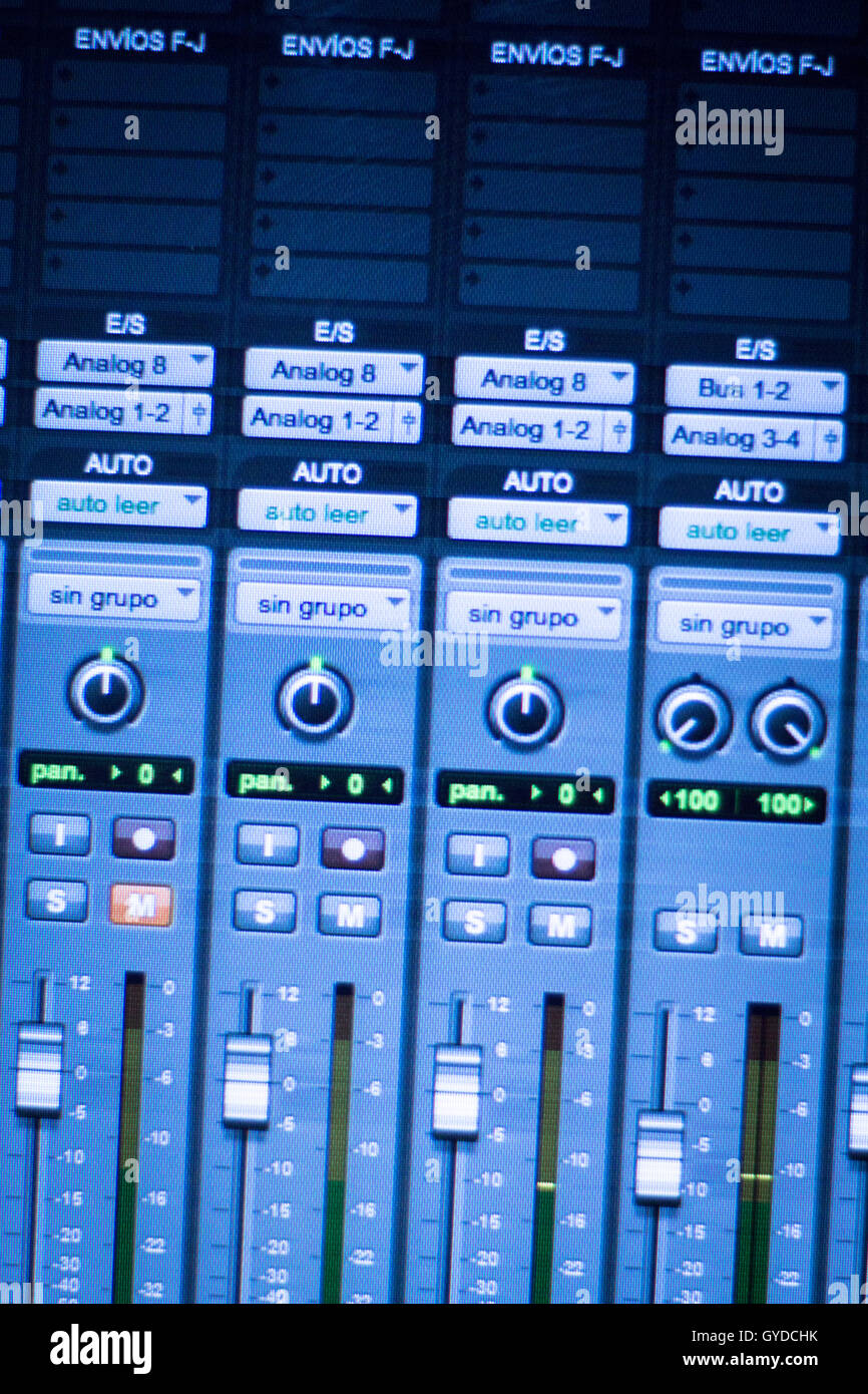 Professional sound recording audio studio digital equipment, amplifier ...