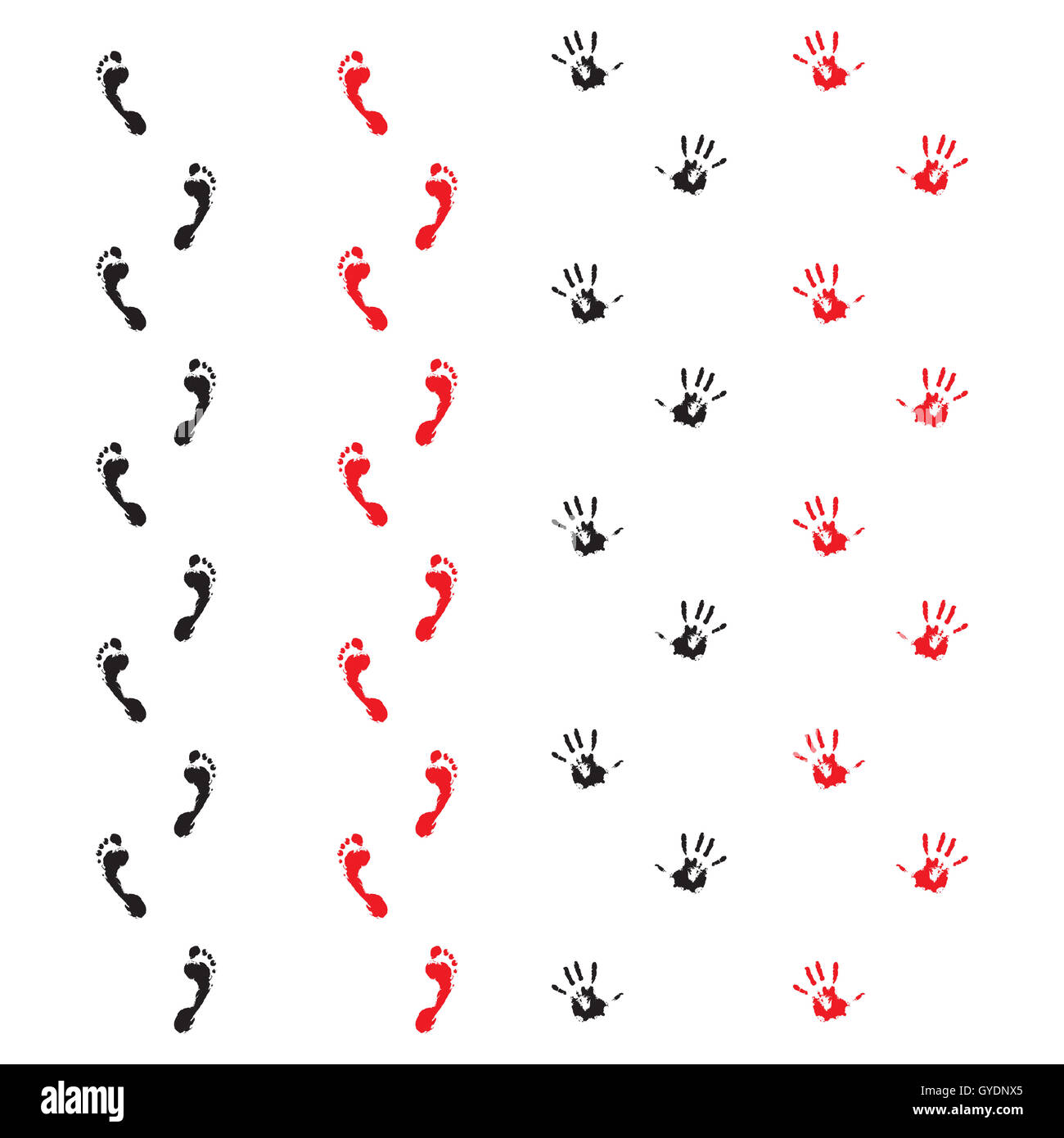 Traces of hands and feet. Handprint and foot print. Vector illustration ...