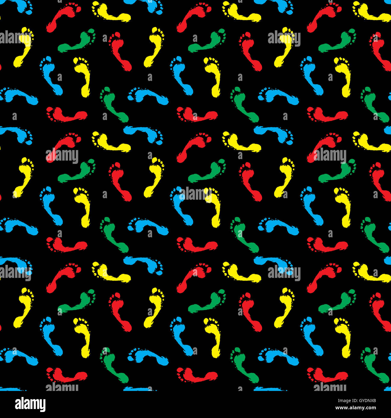 Seamless pattern colored foot print. Footprint and foot steps, vector ...