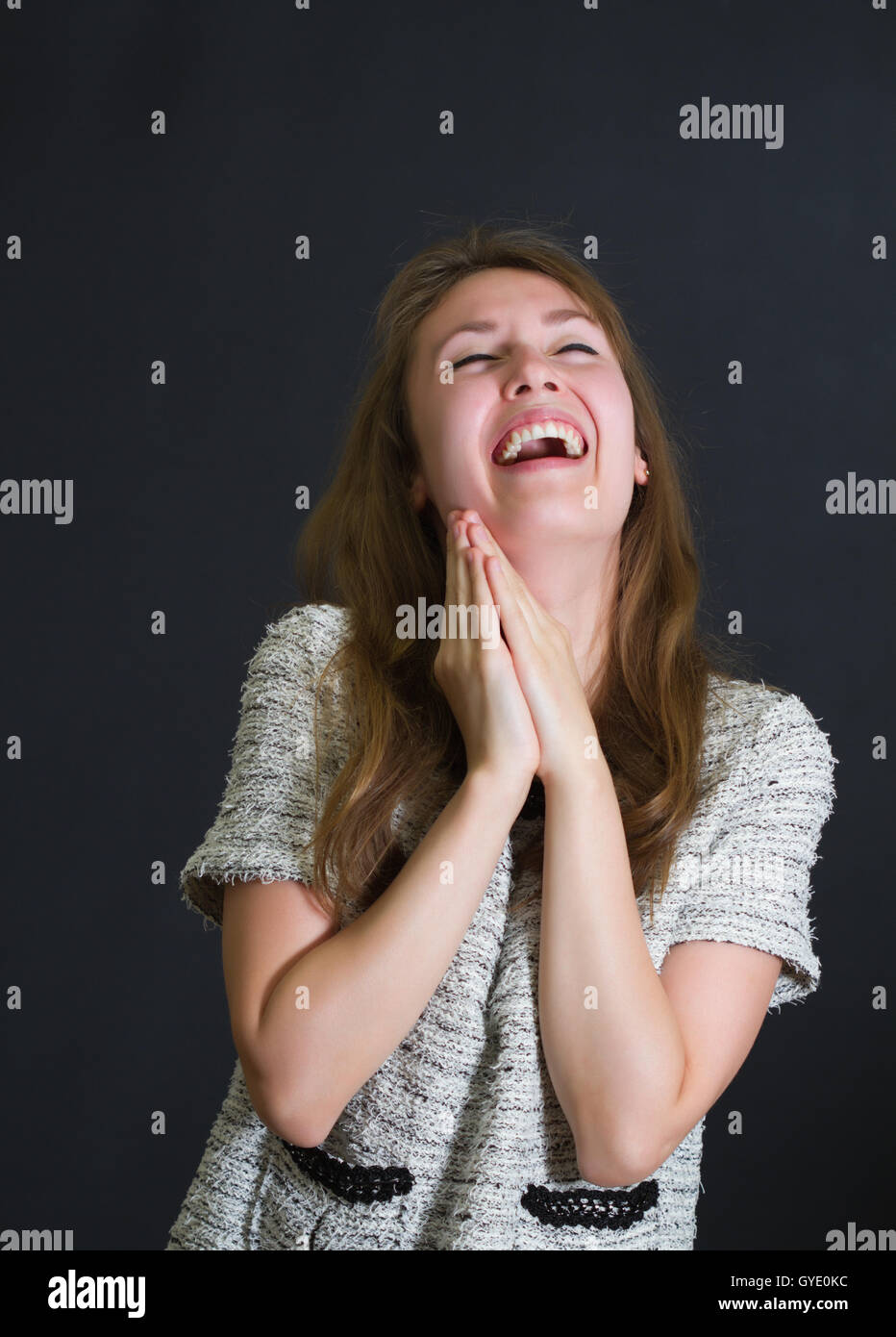 Portrait Of An Attractive Beautiful Happy Cheerful Young Caucasian