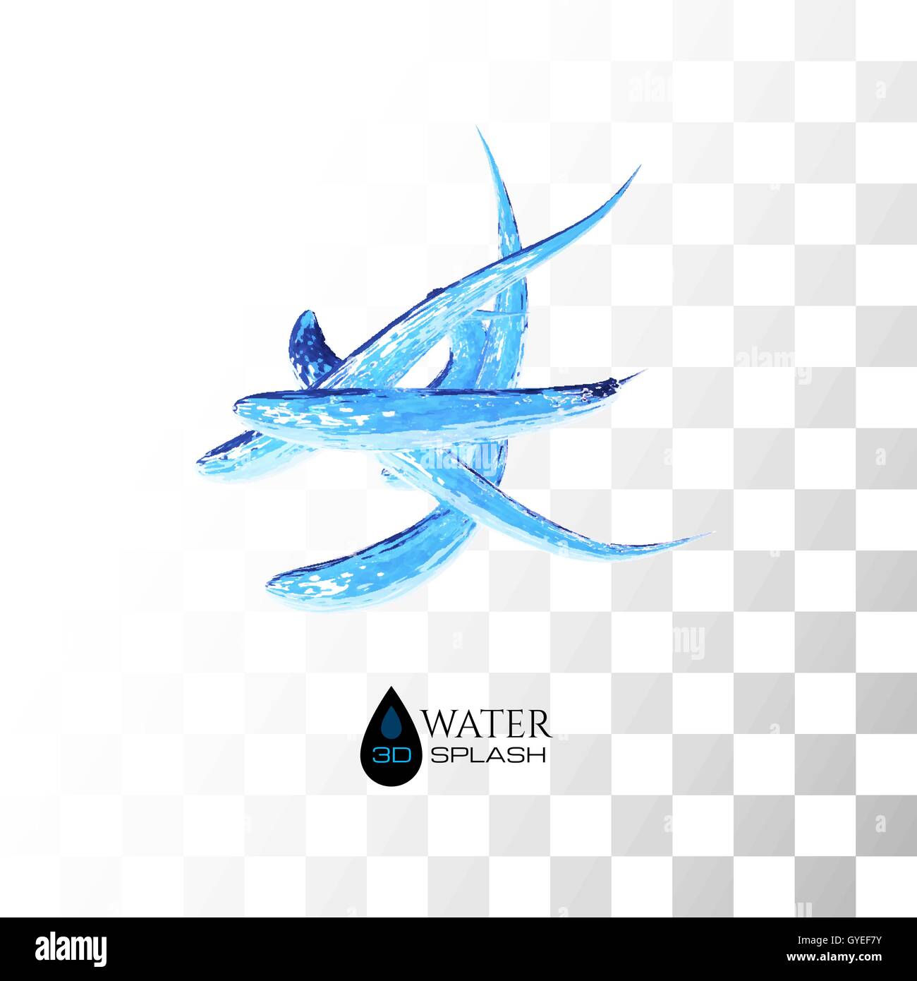 Blue 3D water splash isolated on white Stock Vector Image & Art - Alamy