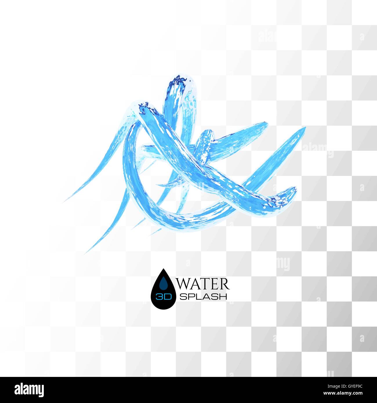 Blue 3D water splash isolated on white Stock Vector Image & Art - Alamy