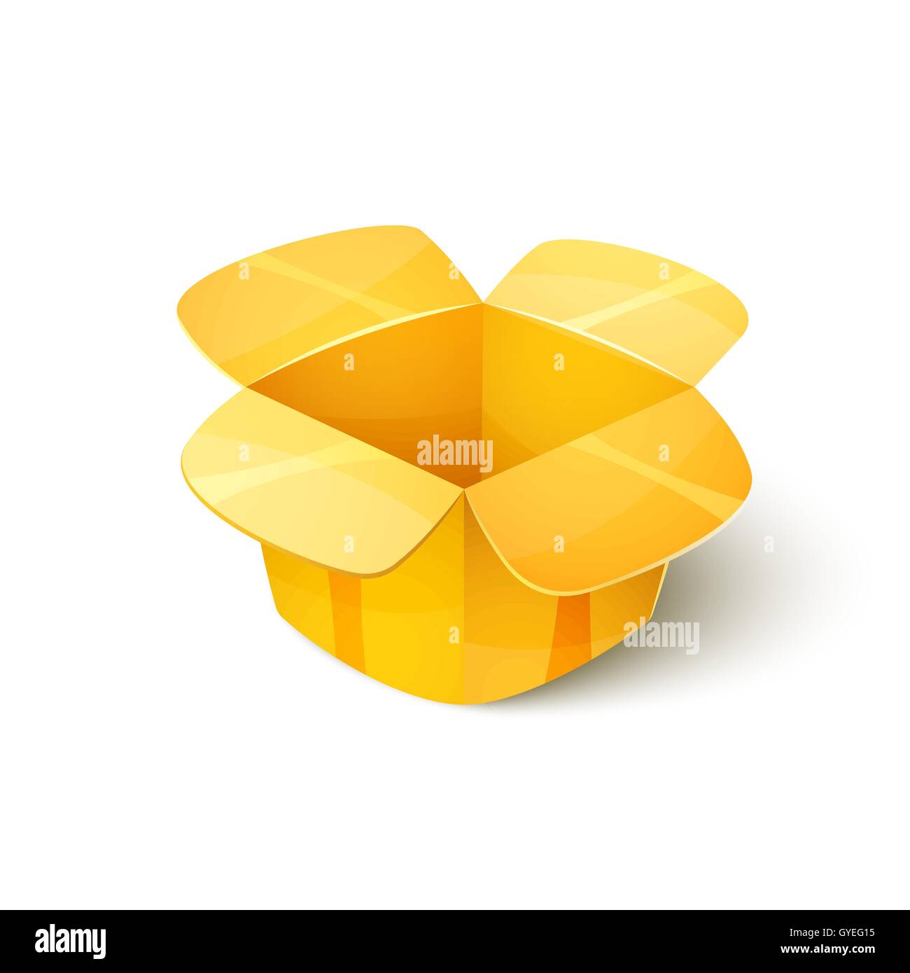 Empty cardboard packaging, open box icon in cartoon style Stock Vector ...