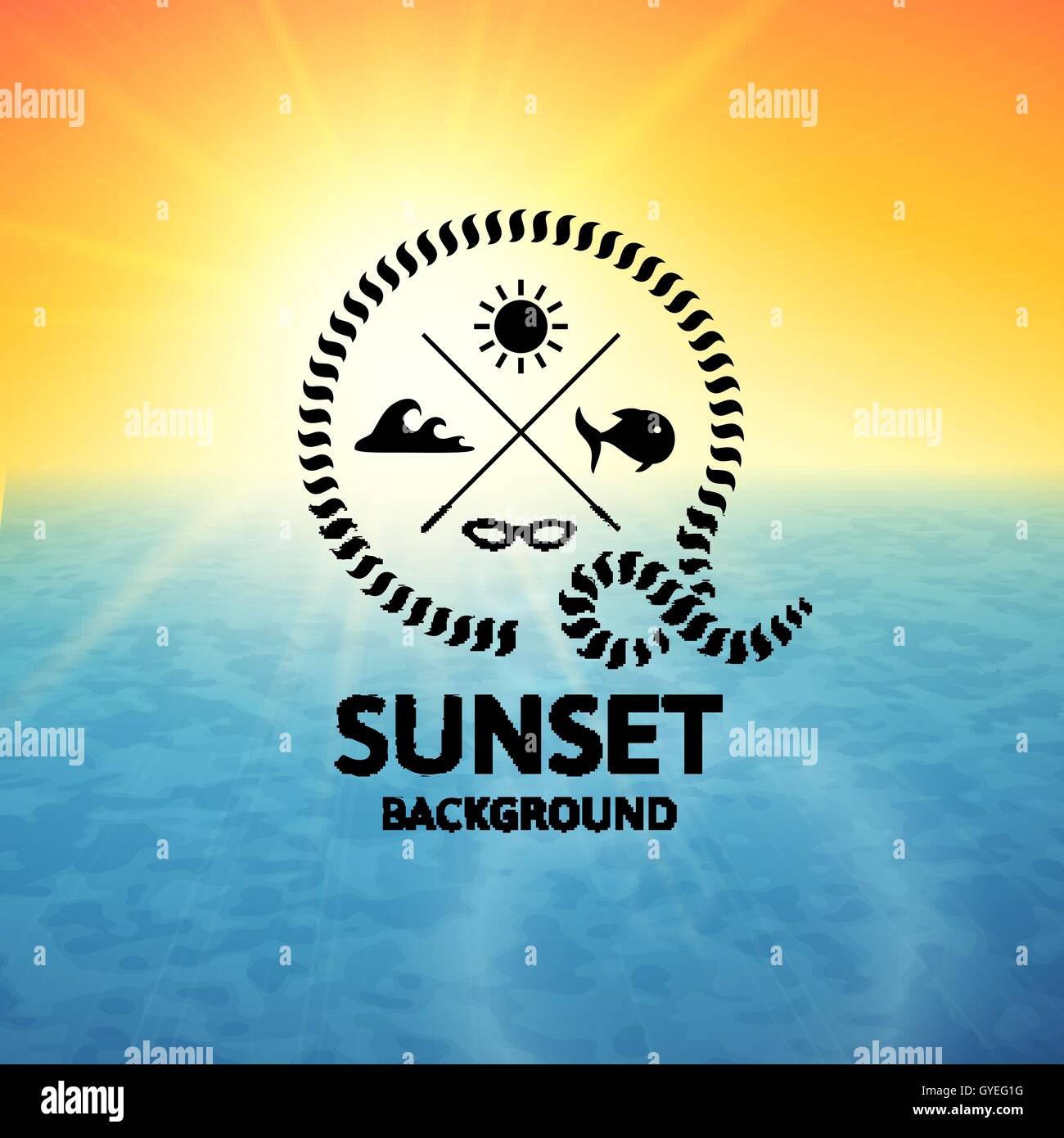 Horizon and blue sky water Stock Vector Images - Alamy