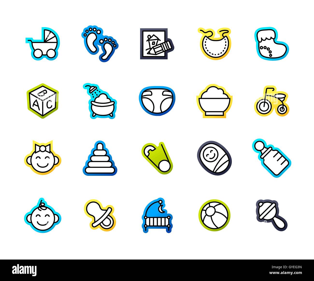 Outline icons thin flat design, modern line stroke style Stock Vector ...