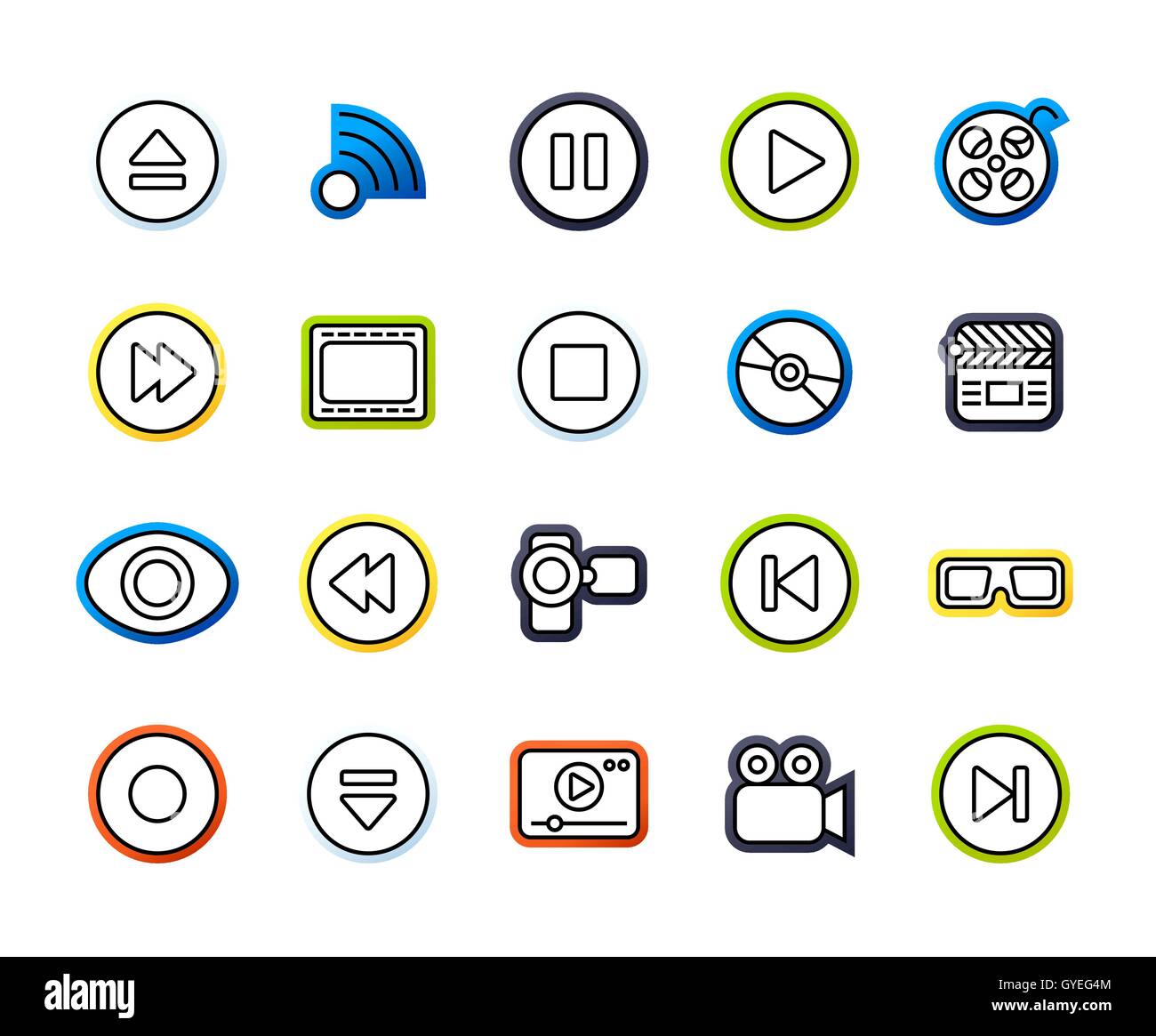 Outline icons thin flat design, modern line stroke style Stock Vector ...