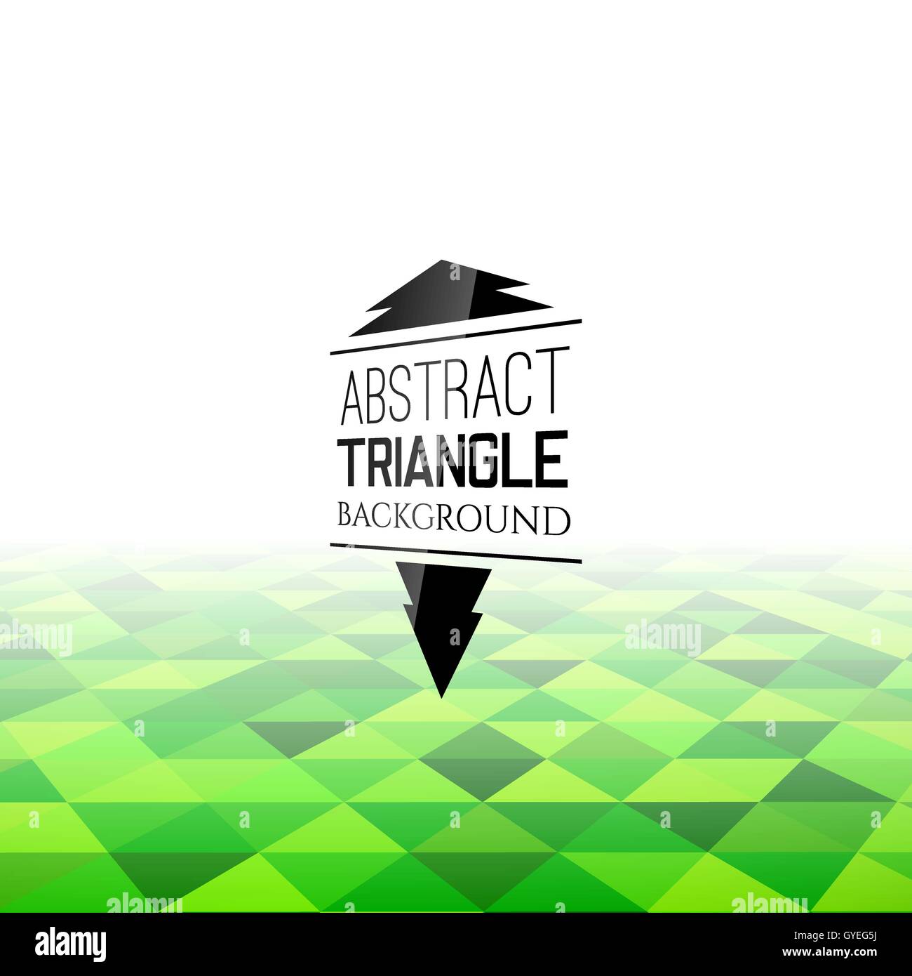 Abstract green triangle field, perspetive pattern in fog Stock Vector ...