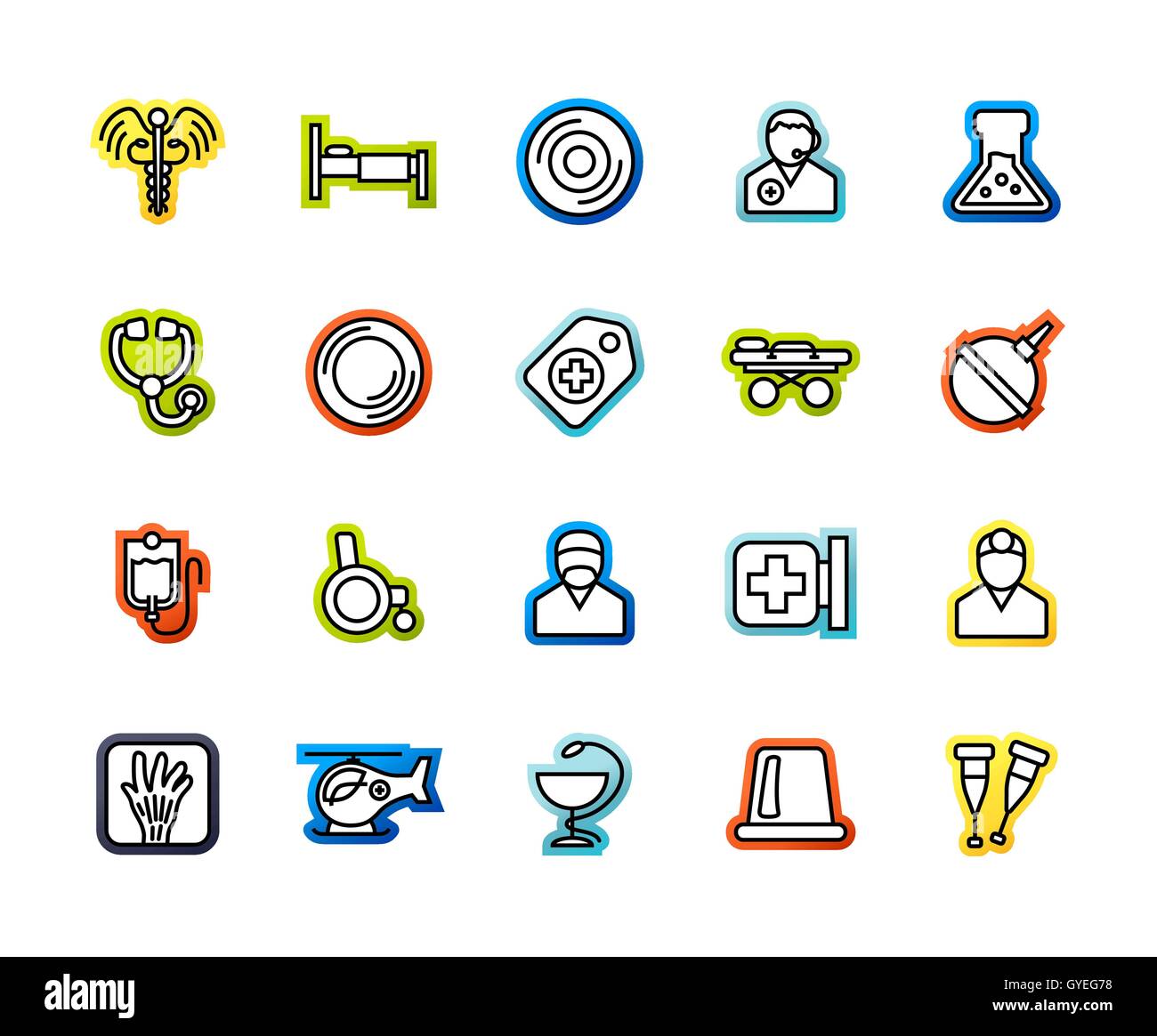 Hospitalization line icon outline Stock Vector Images - Alamy