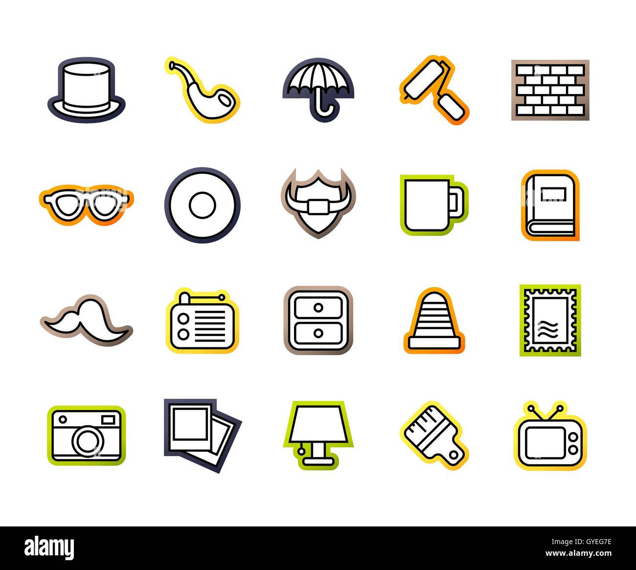 Outline icons thin flat design, modern line stroke style Stock Vector ...
