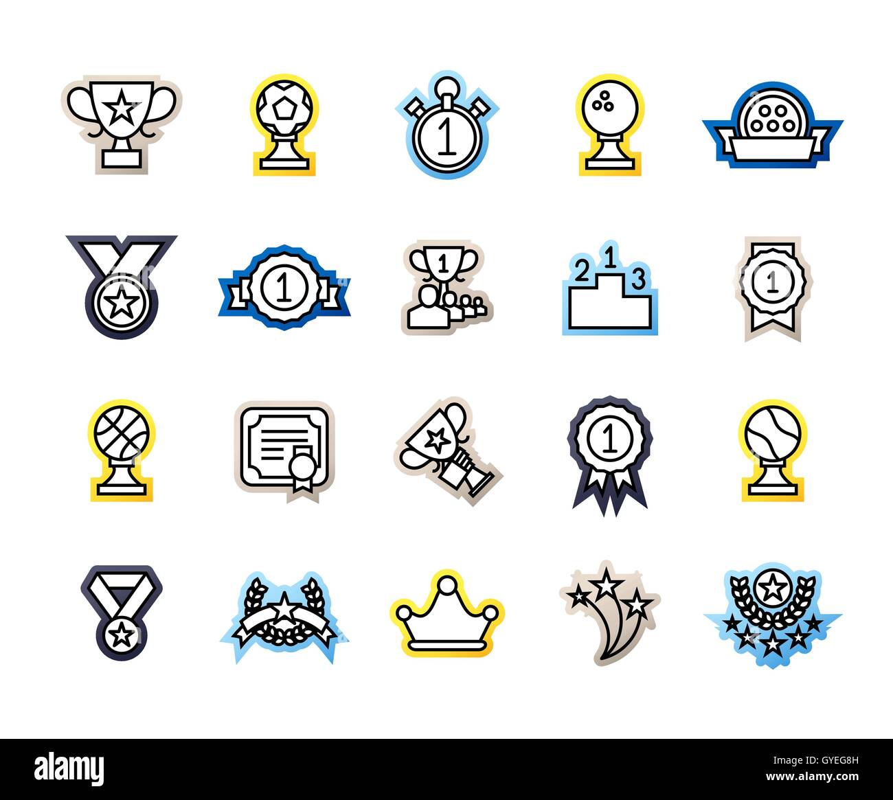 Outline icons thin flat design, modern line stroke style Stock Vector ...