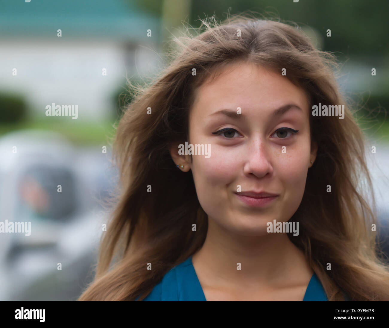 Portrait of an attractive beautiful pretty cute young caucasian ...