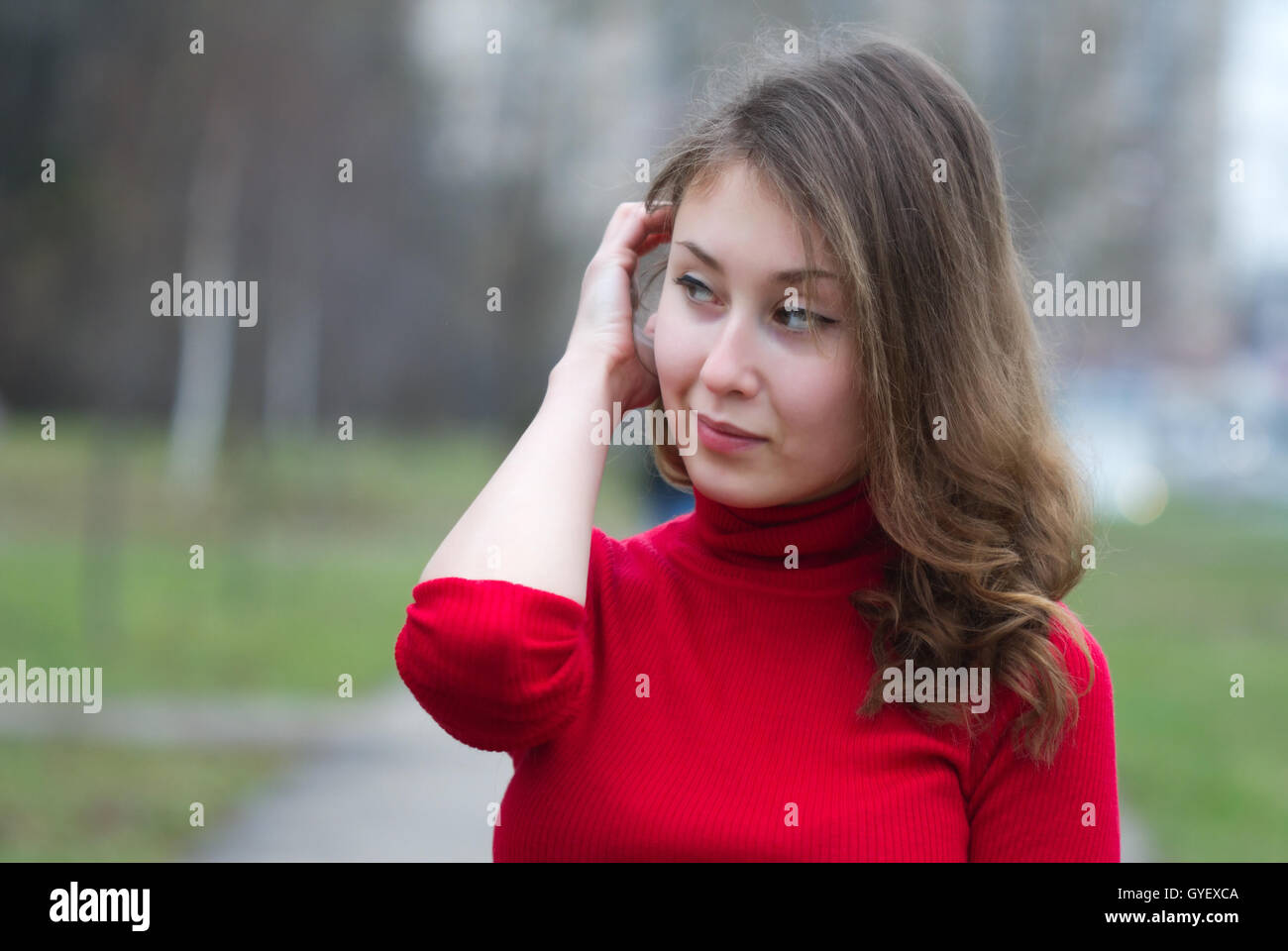 Portrait of an attractive beautiful pretty cute young caucasian ...