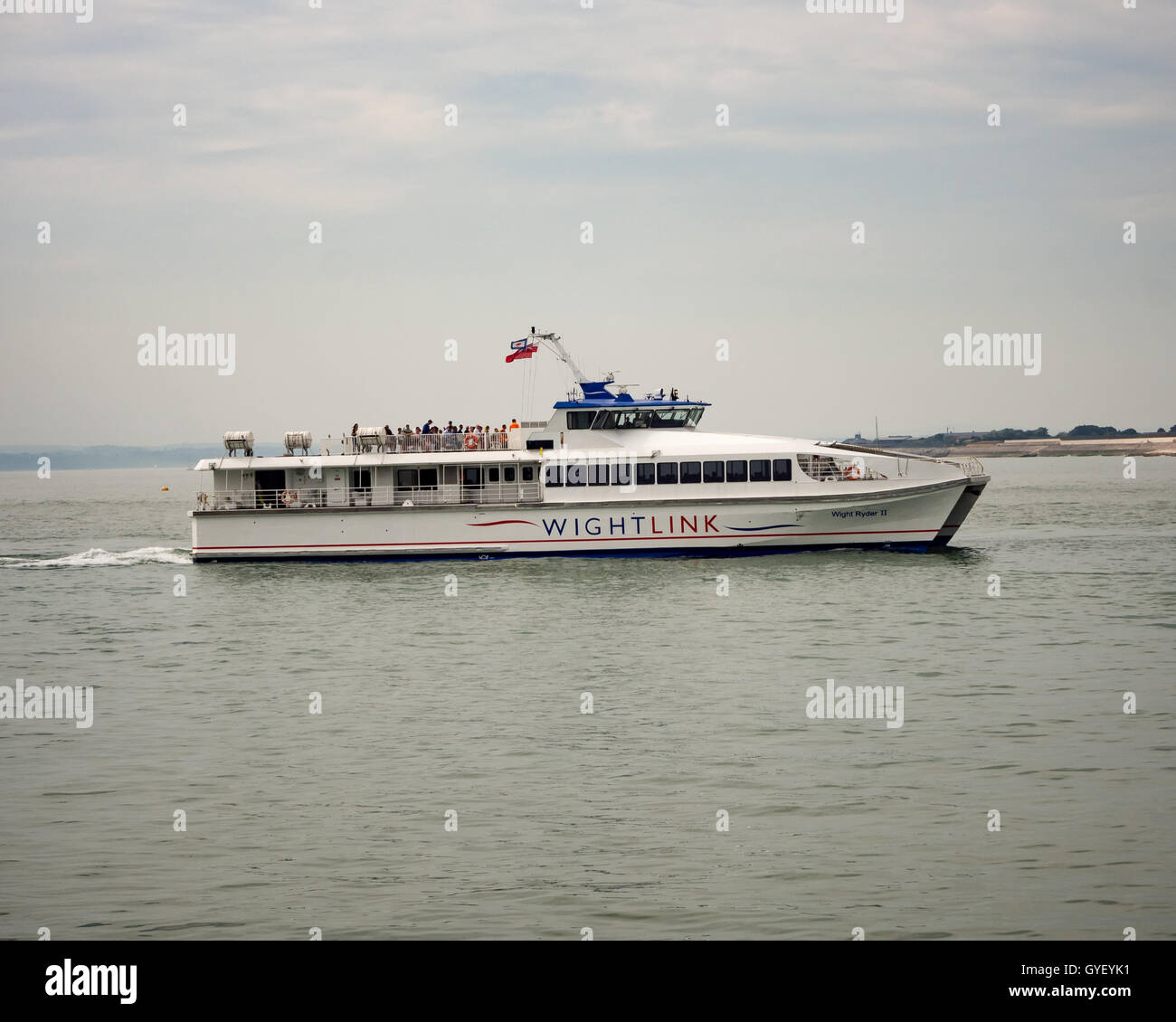 A Wightlink Catamaran in the Solent, England Stock Photo - Alamy