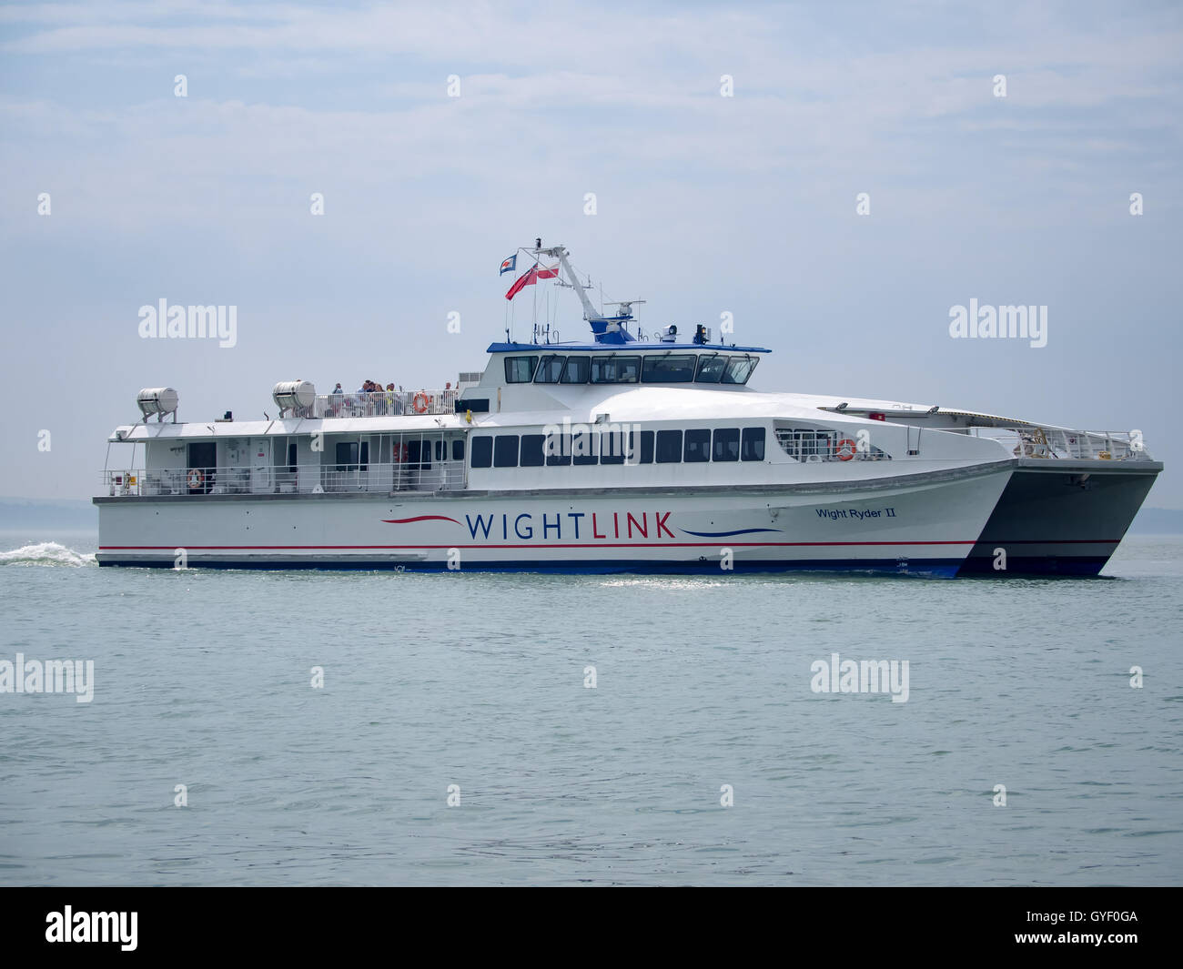 A Wightlink Catamaran in the Solent, England Stock Photo - Alamy