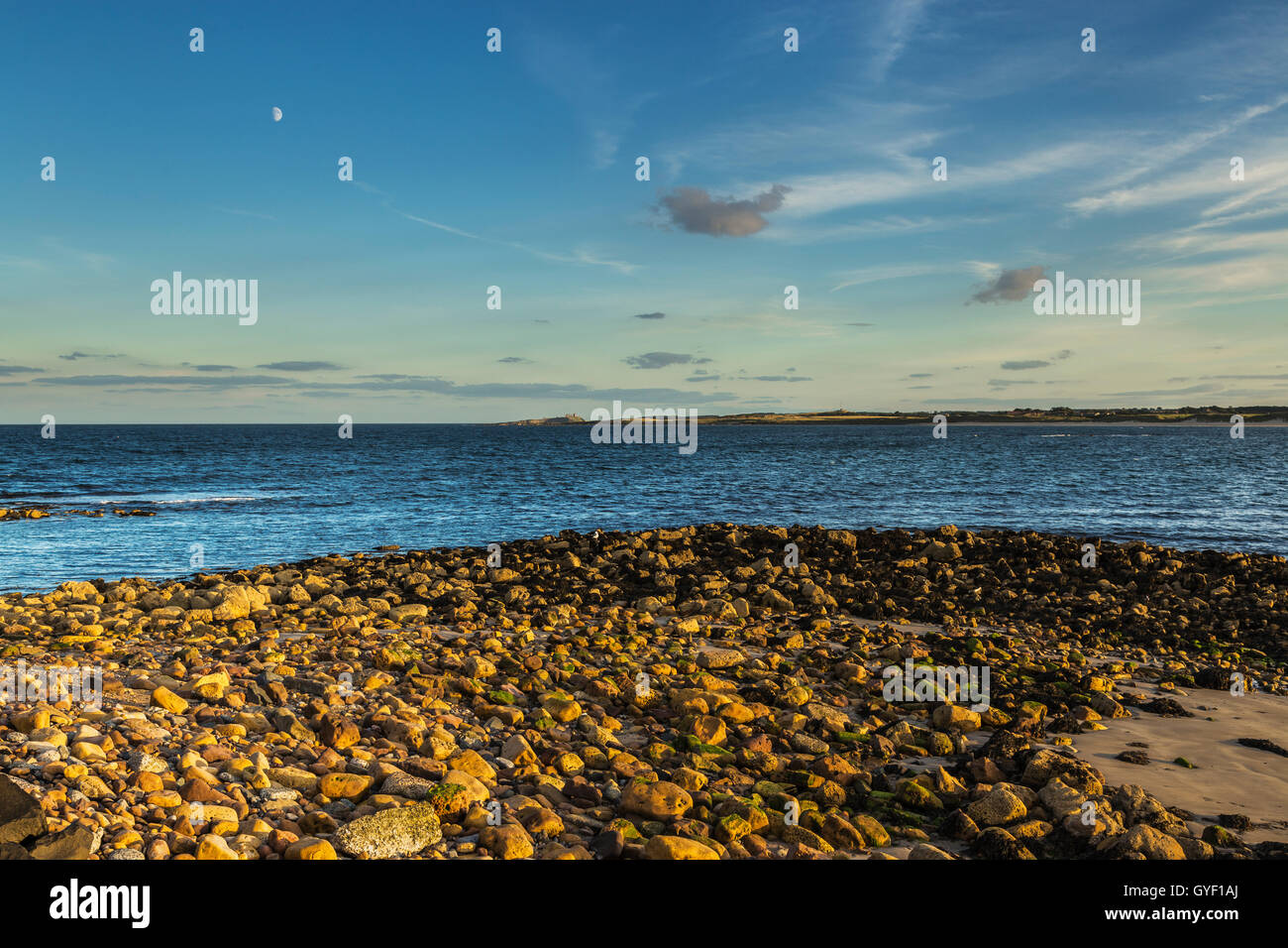 Rocks on Foreshore at Looking South Across Beadnell Bay towards ...