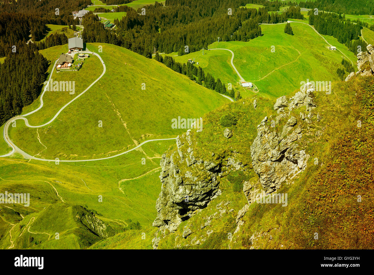 Summit panoramic view from Kitzbuhel peak,Tirol, Alps mountains Stock ...