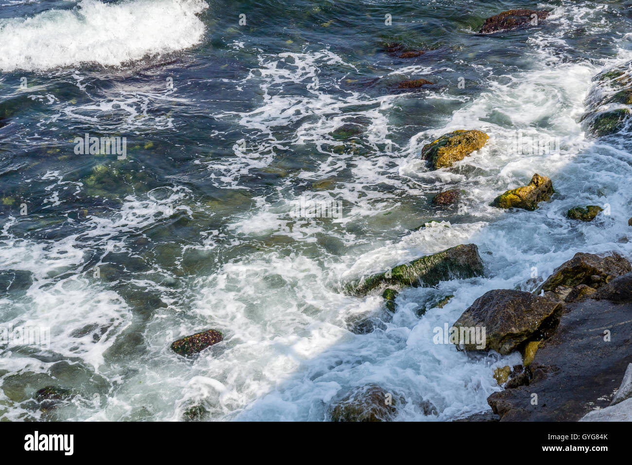 Wave hitting coast Stock Photo - Alamy