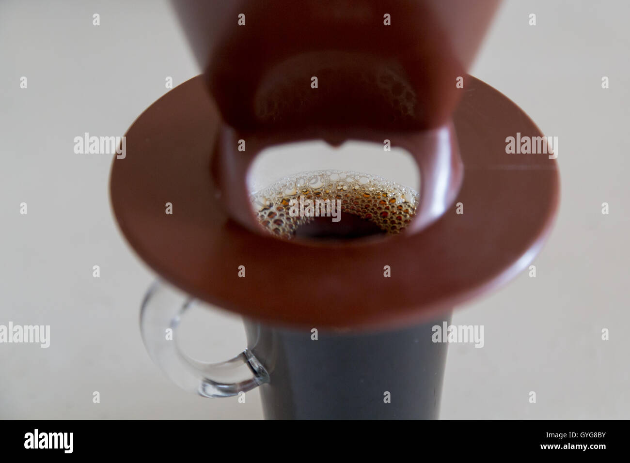 Coffee in the filter paper cone Stock Photo - Alamy