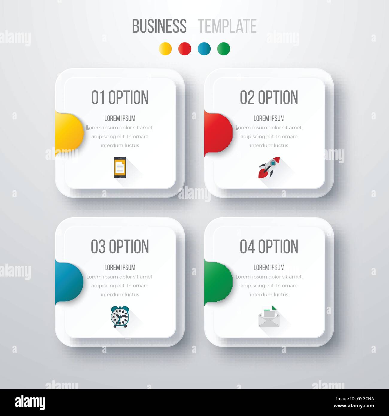 Vector illustration of four square infographics Stock Vector Image ...
