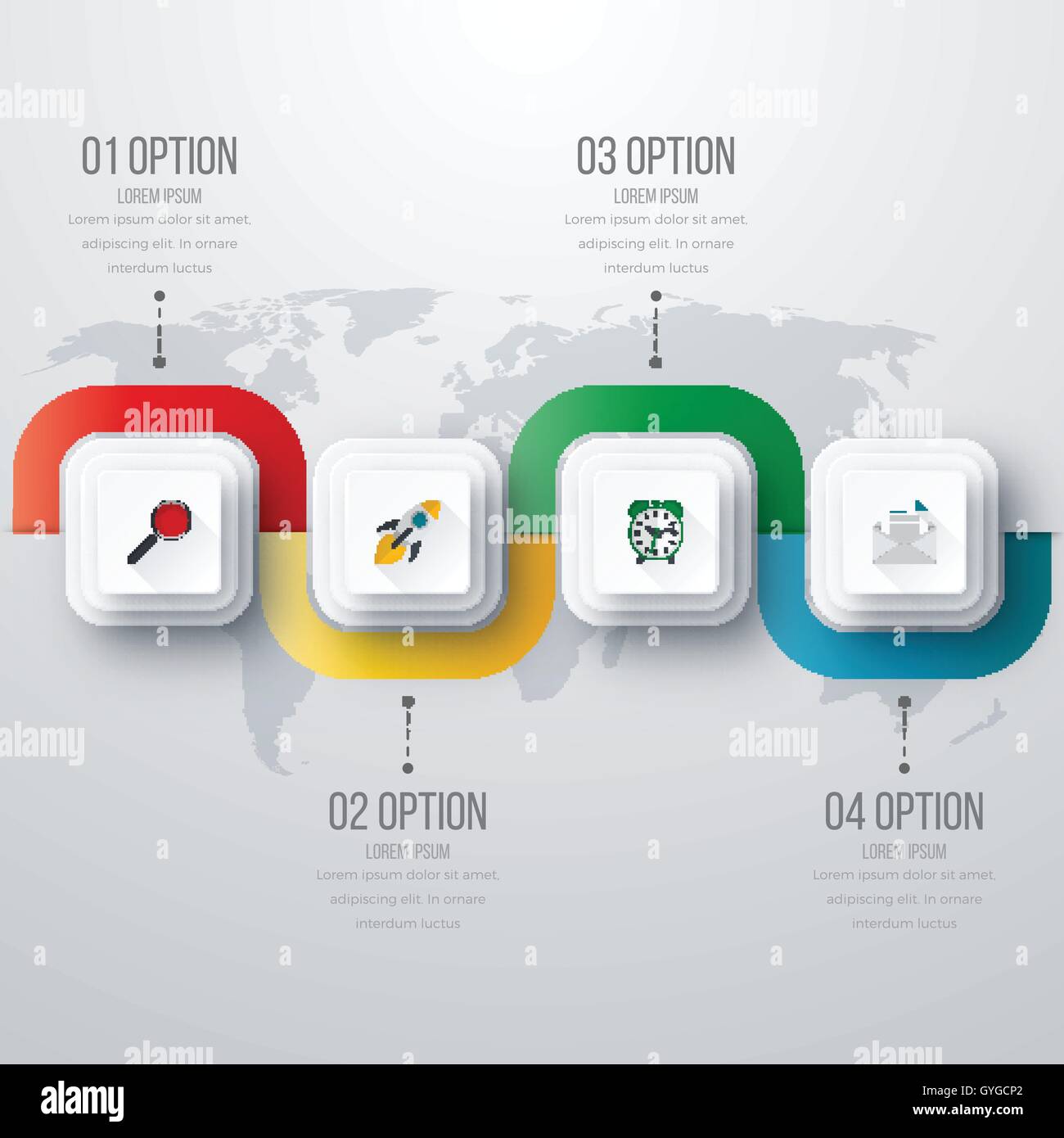 Vector illustration of four square infographics Stock Vector Image ...