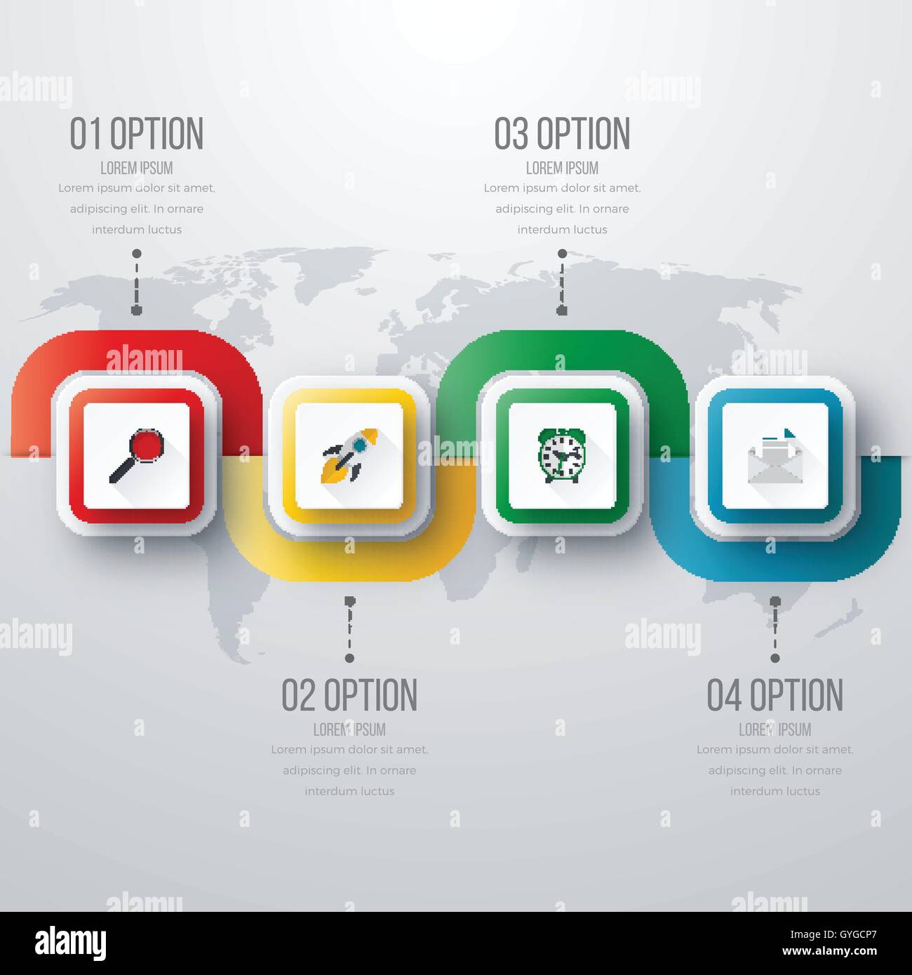 Vector illustration of four square infographics Stock Vector Image ...