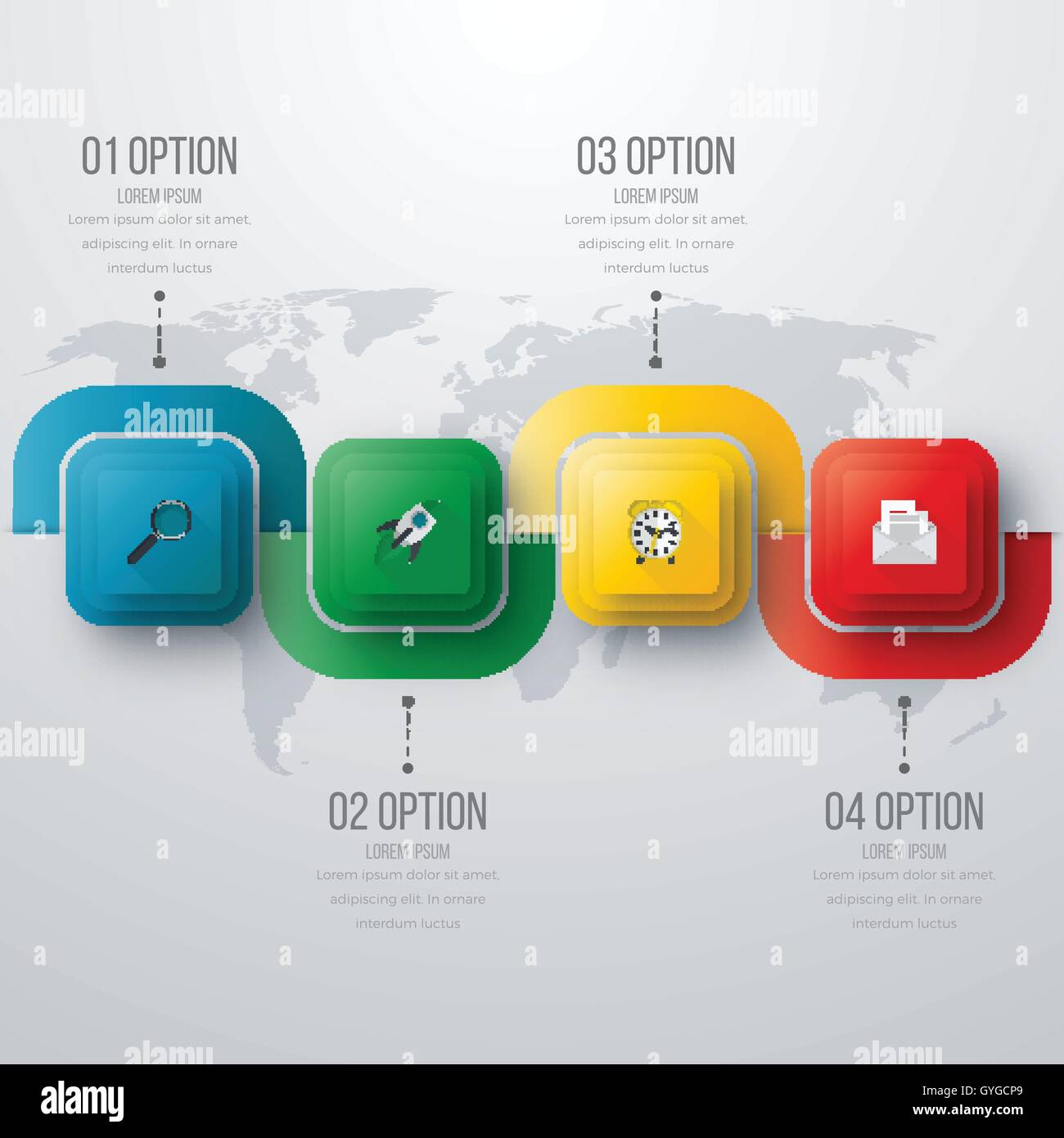 Vector illustration of four square infographics Stock Vector Image ...