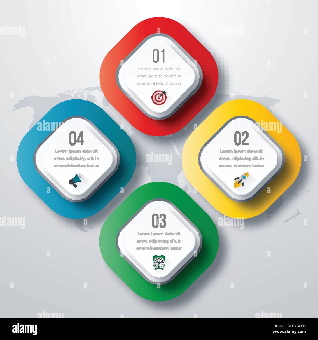 Vector illustration of four square infographics Stock Vector Image ...