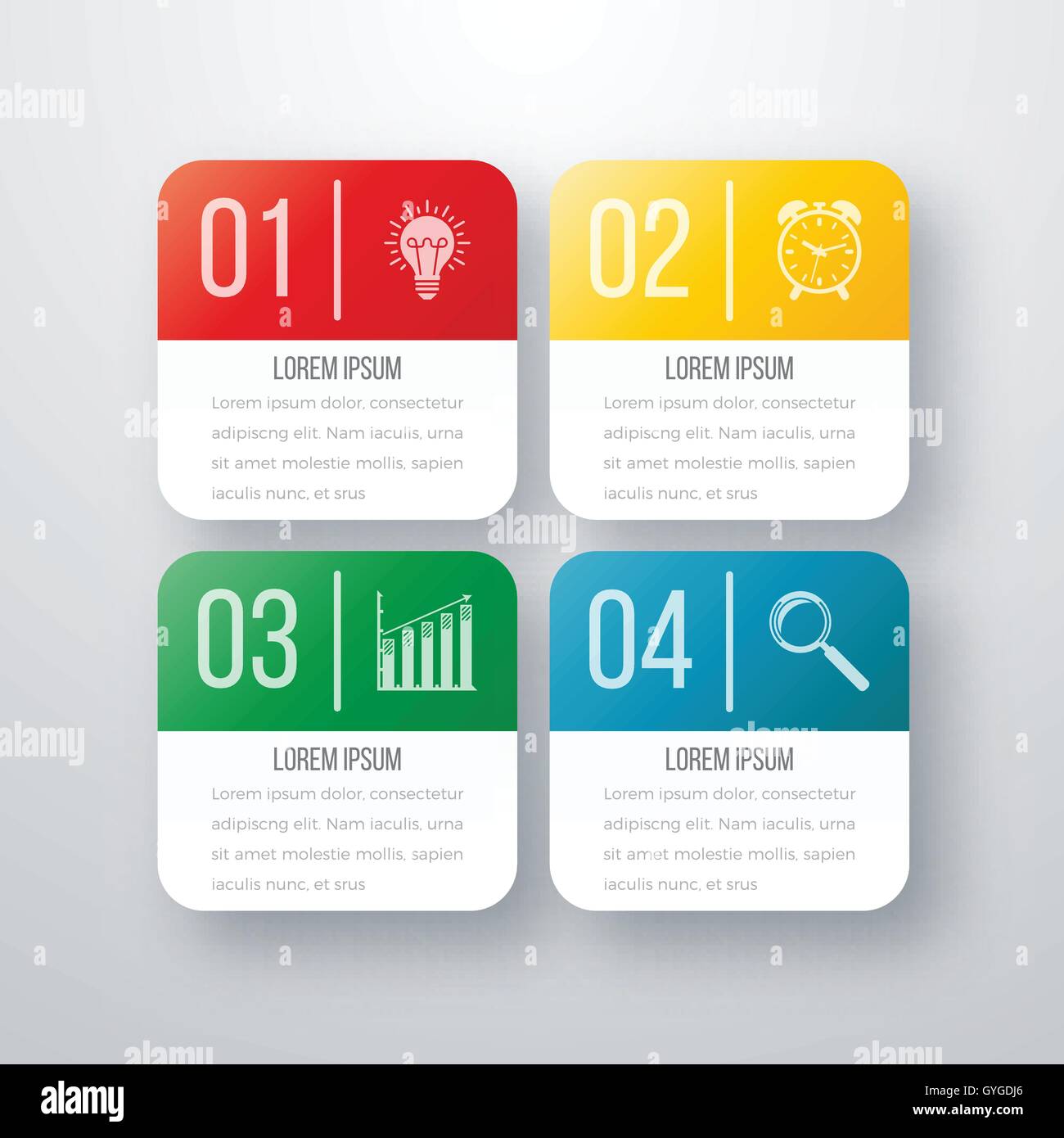Vector illustration of four square infographics Stock Vector Image ...