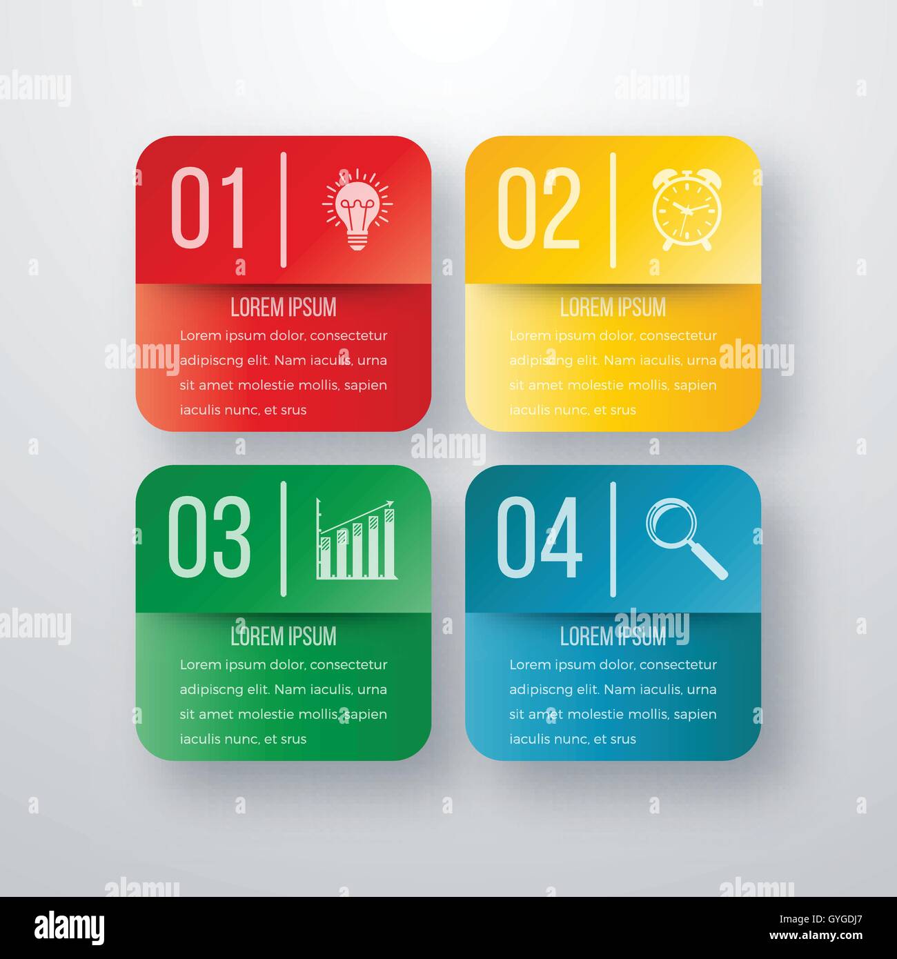 Vector illustration of four square infographics Stock Vector Image ...