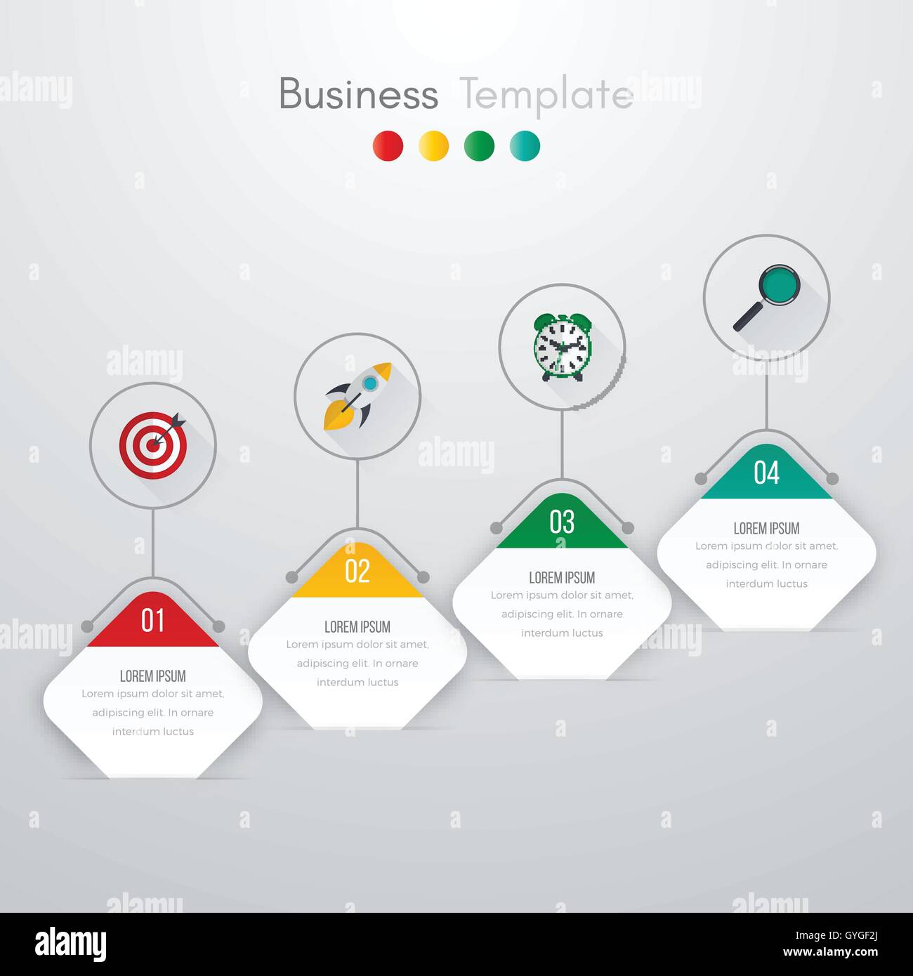 Vector illustration of four square infographics Stock Vector Image ...