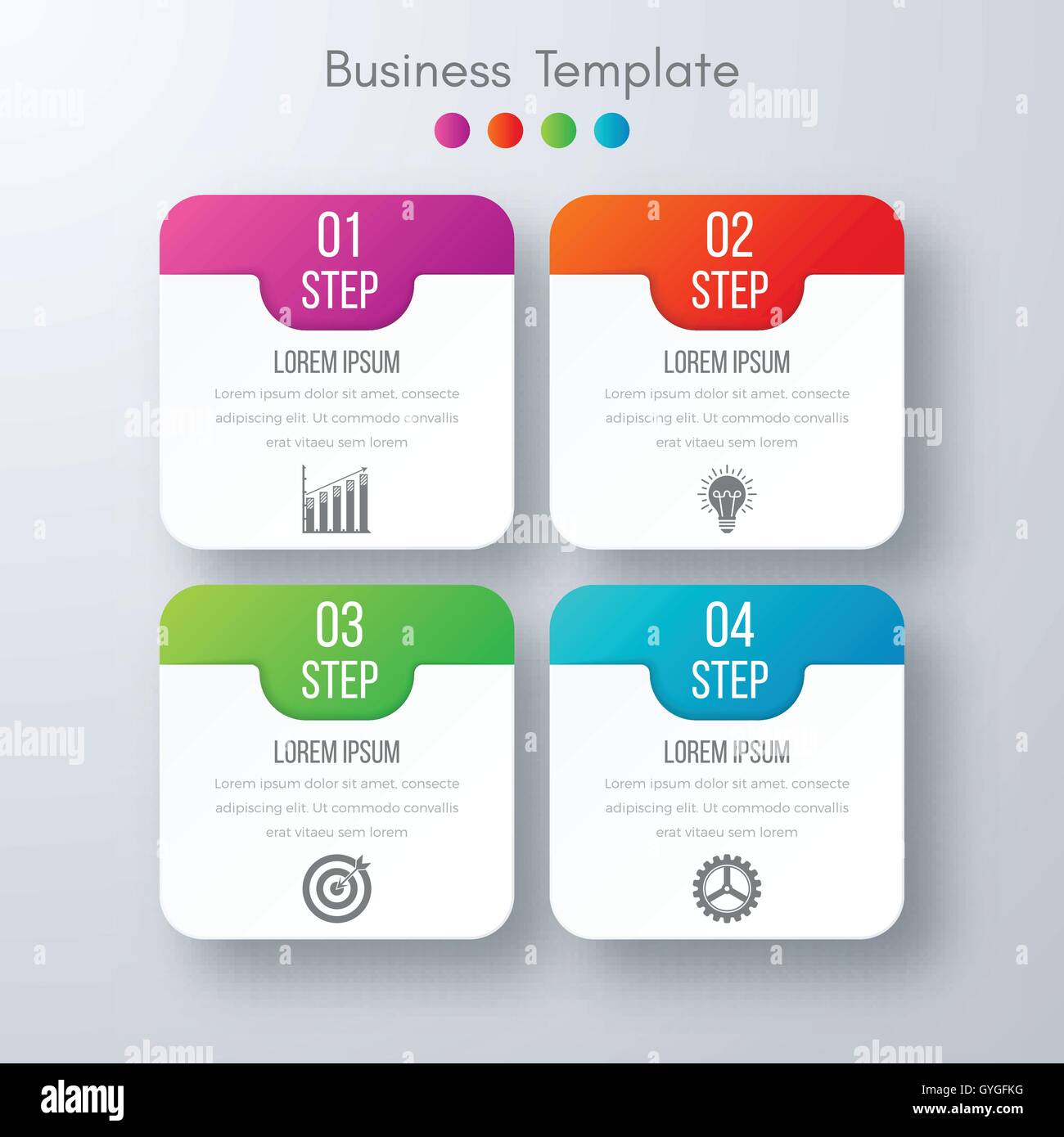 Vector illustration of four square infographics Stock Vector Image ...