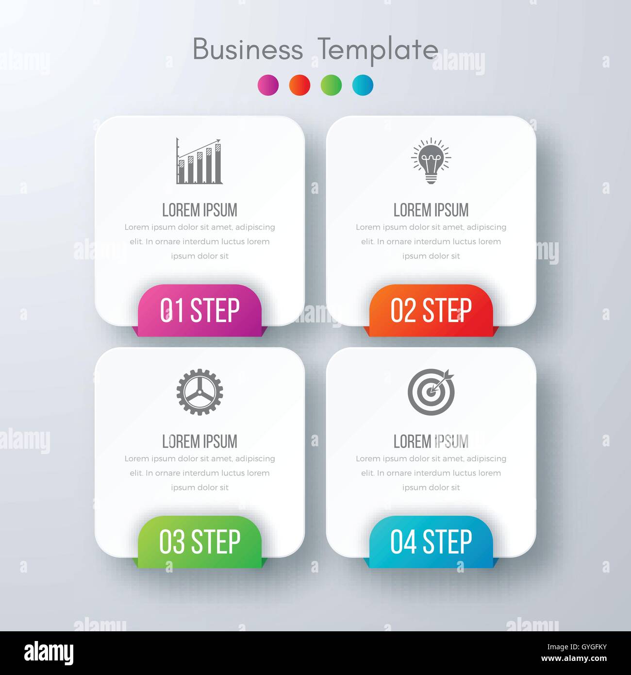 Vector illustration of four square infographics Stock Vector Image ...