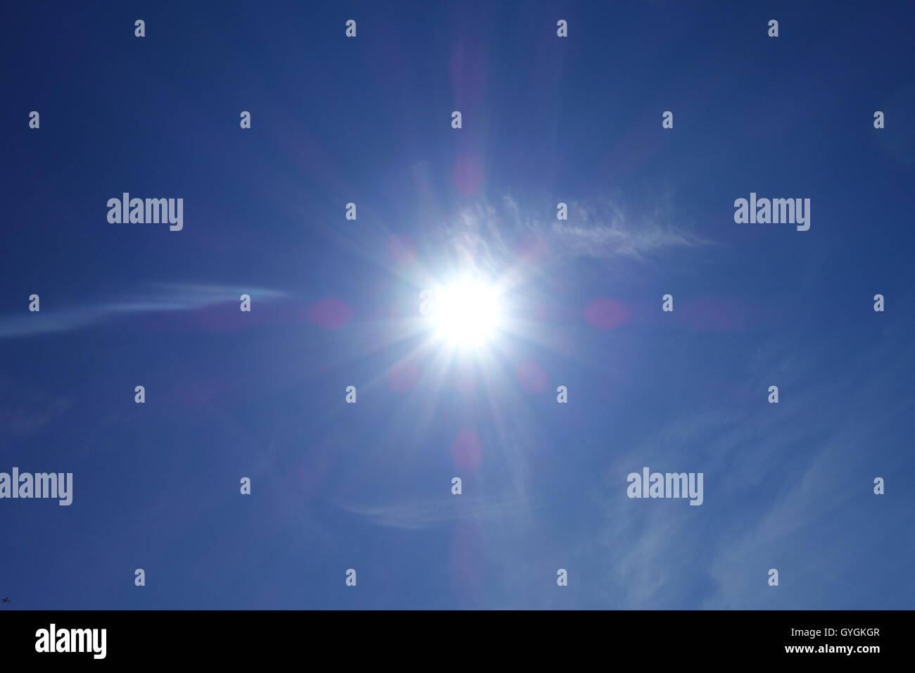 Sun on clear sky Stock Photo - Alamy