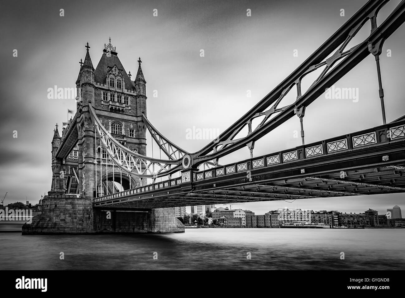 Long exposure image of Tower Bridge in London Stock Photo - Alamy