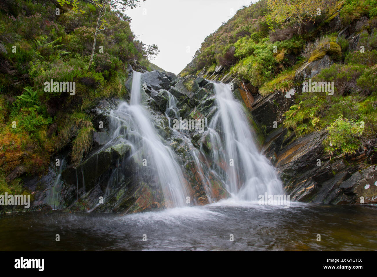 Waterfall in the heart of Achnashellach Stock Photo - Alamy