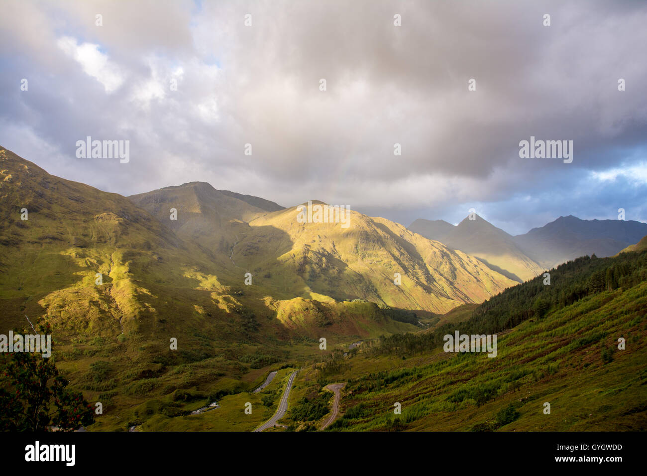 Looking down Glen Shiel from the Brothers Ridge of Kintail Stock Photo ...