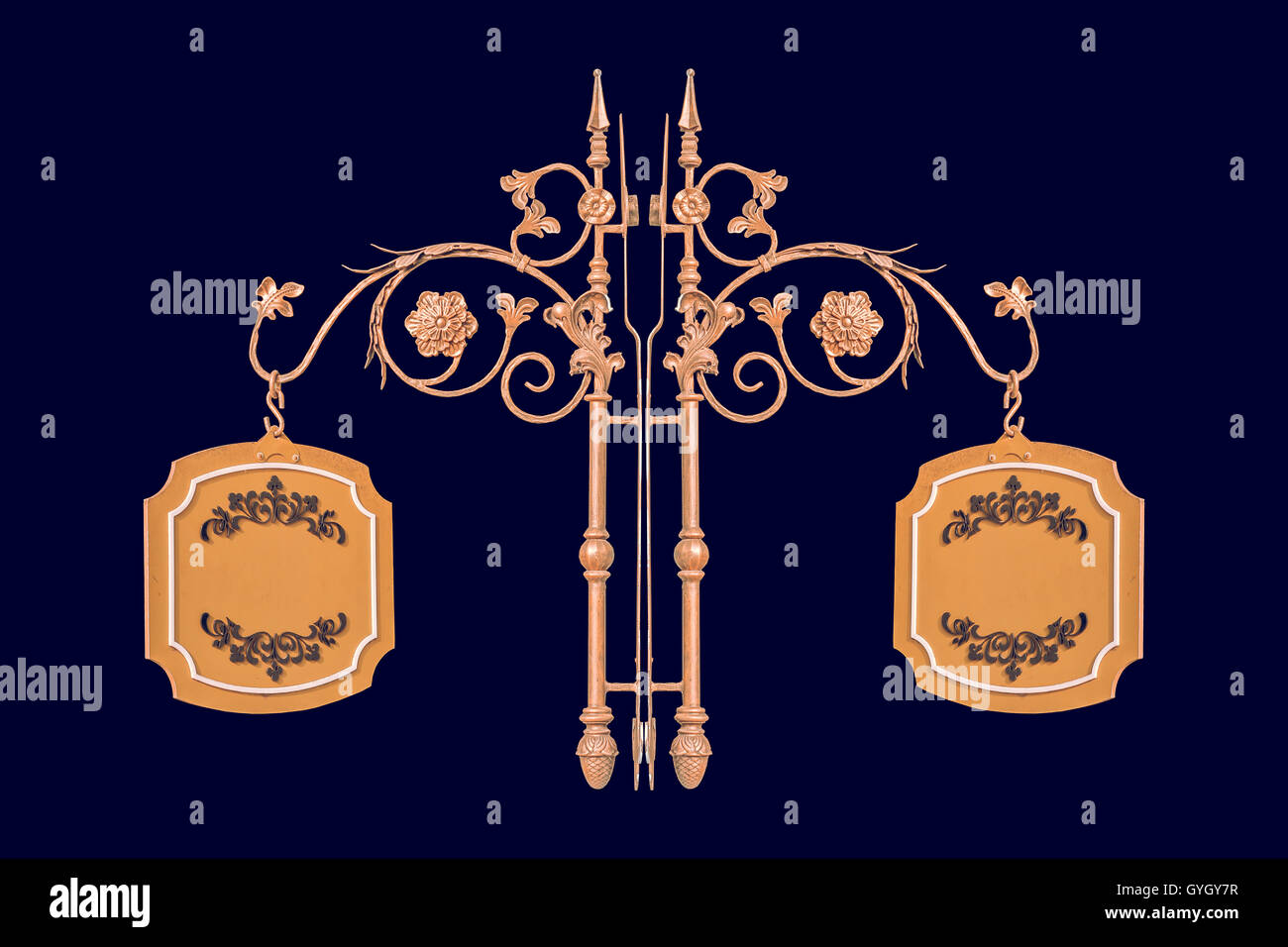 steel Signs on black background Stock Photo - Alamy