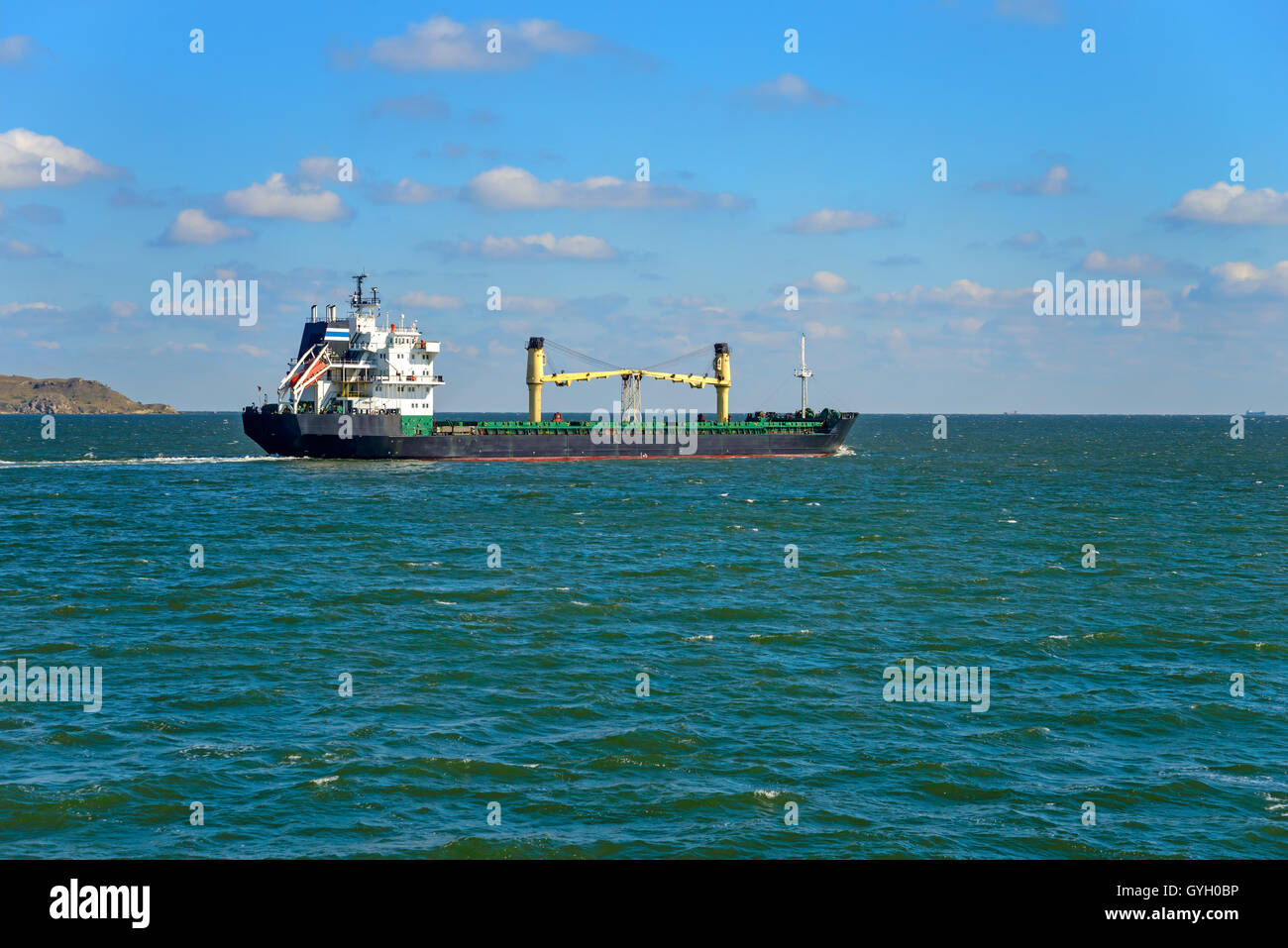 Cargo ship crosses the Strait of Kerch Stock Photo - Alamy
