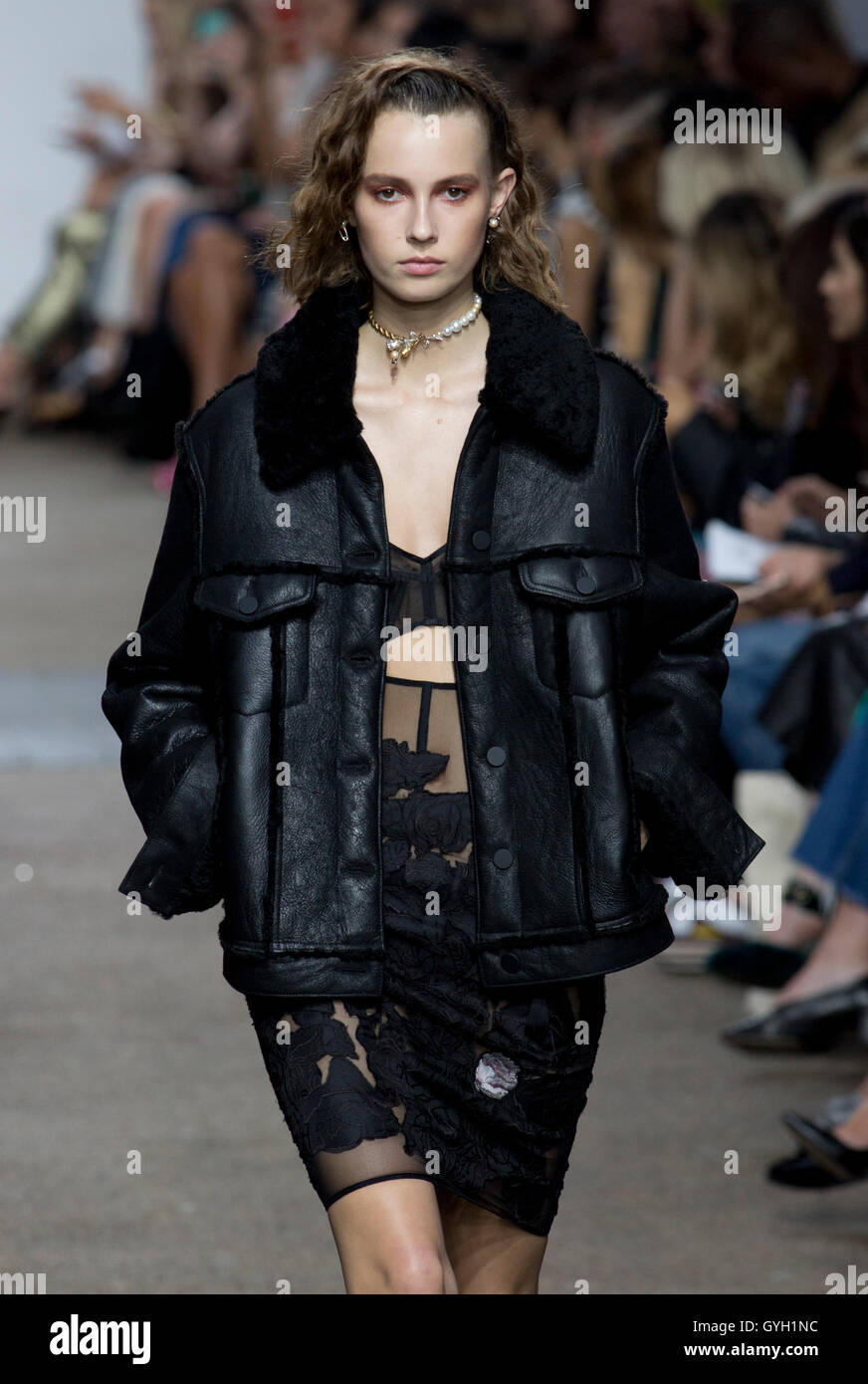 Models on the catwalk during the Topshop Unique Spring/ Summer 2017 ...