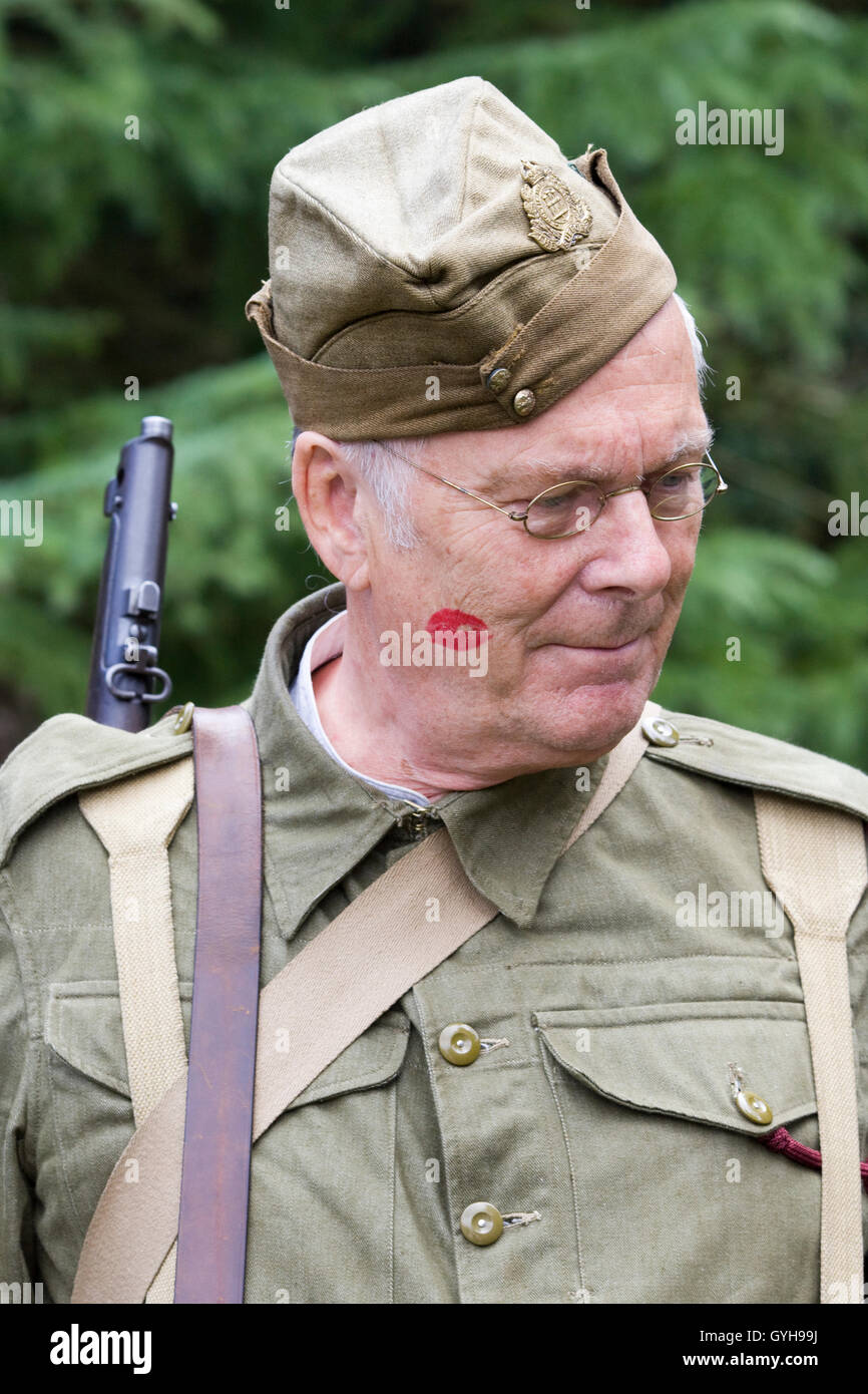 Home front soldier with a lipstick kiss on his cheek Stock Photo - Alamy