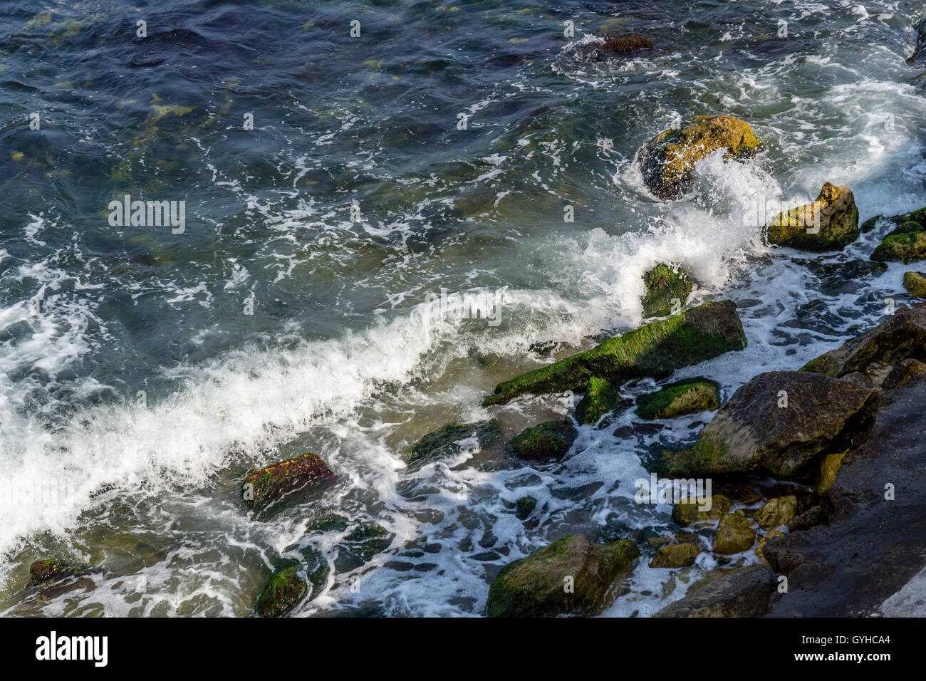 Wave hitting coast Stock Photo - Alamy