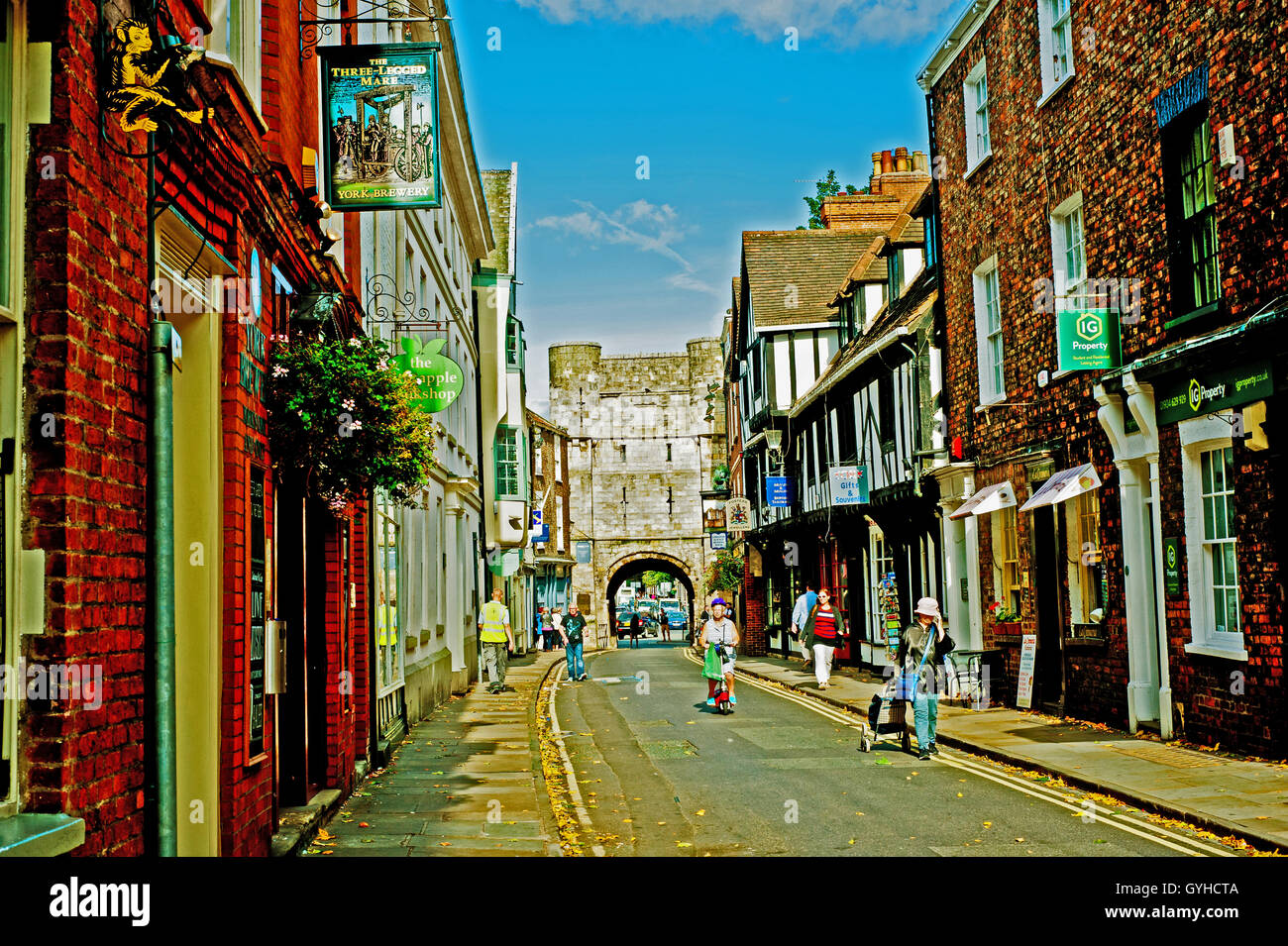 High Petergate looking towards Bootham bar, York Stock Photo - Alamy
