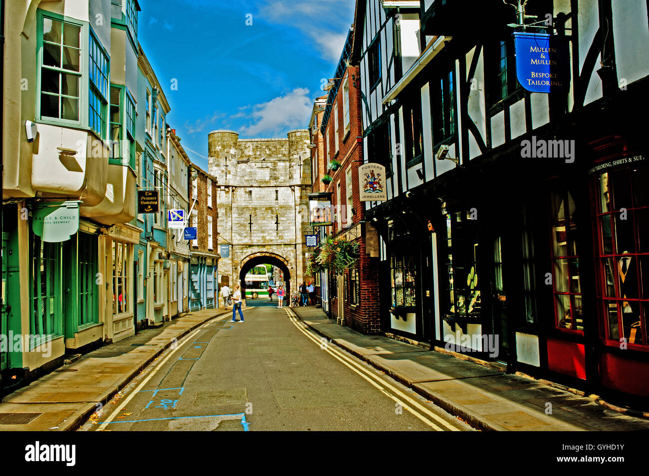 High Petergate looking towards Bootham Bar, York Stock Photo - Alamy
