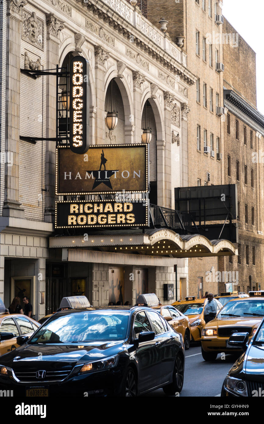 "Hamilton" Marquee at the Richard RodgersTheatre, Times Square, NYC ...