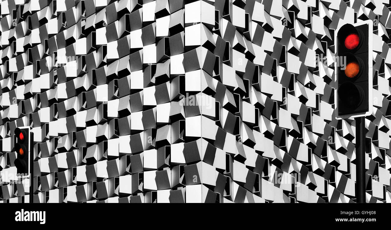 Traffic lights in front of the cheese grater car park sheffield uk ...