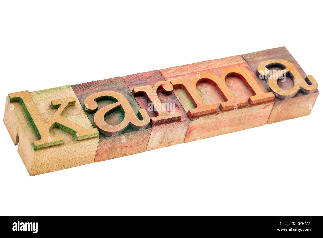karma word - isolated text in letterpress wood type printing blocks ...